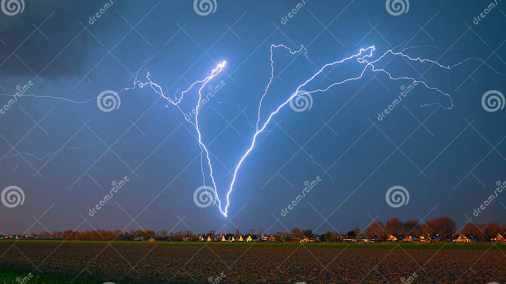 Lightning Bolt is Moving Upward Stock Image - Image of flash, clouds ...