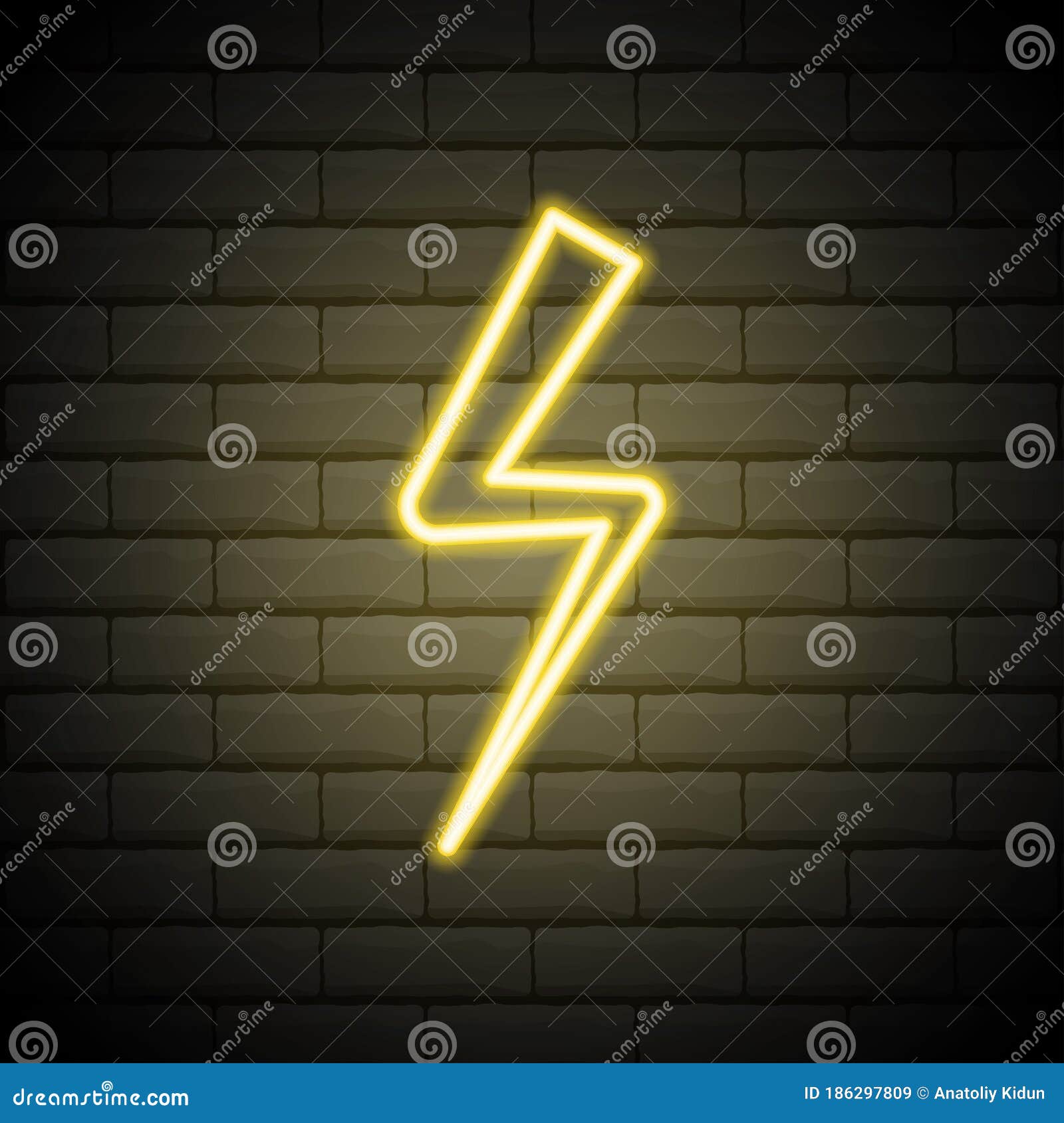 Lightning Bolt Neon Sign. Vector Design Template Stock Illustration ...