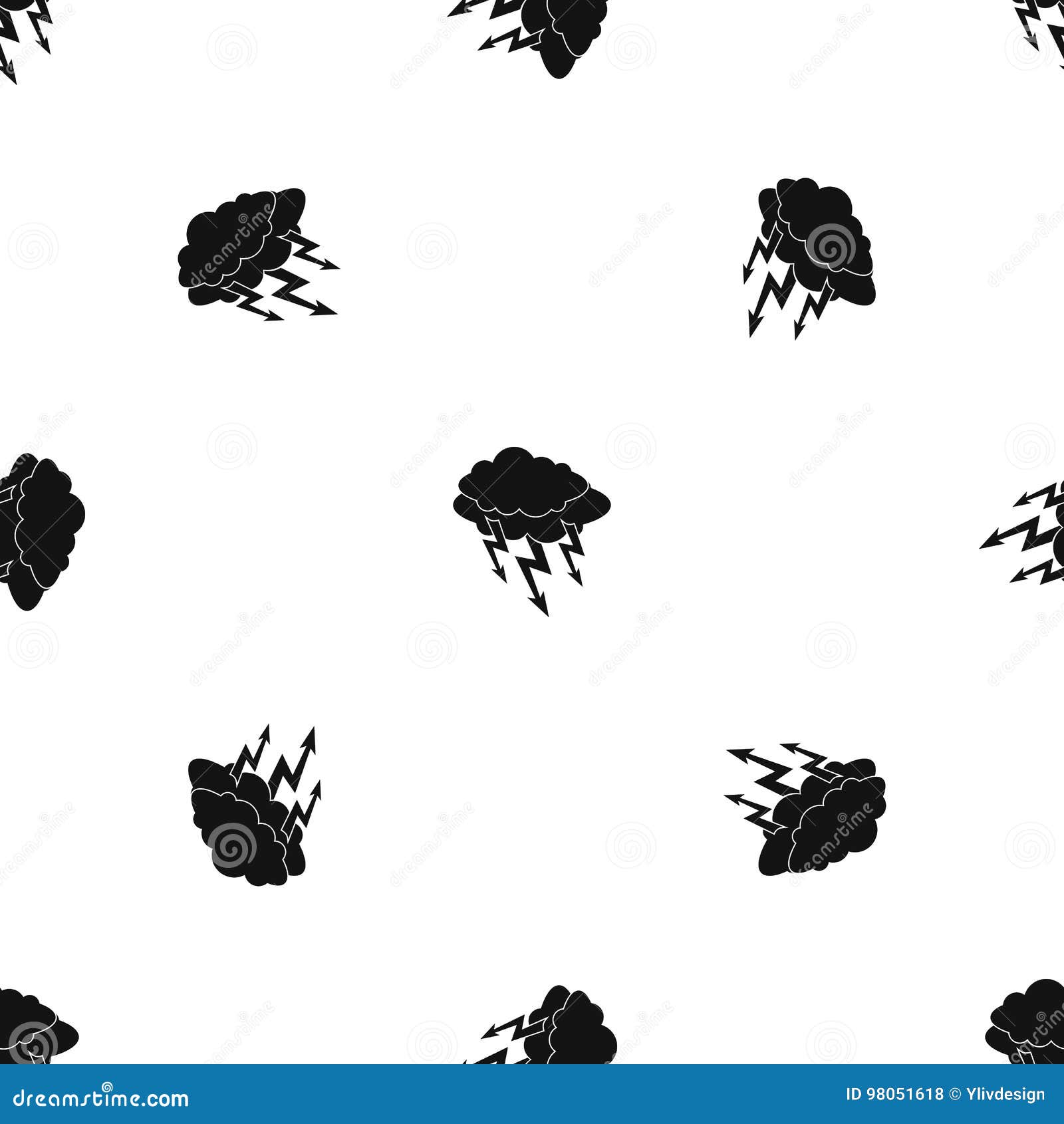 Lightning Bolt Pattern Seamless Black Stock Vector - Illustration of ...
