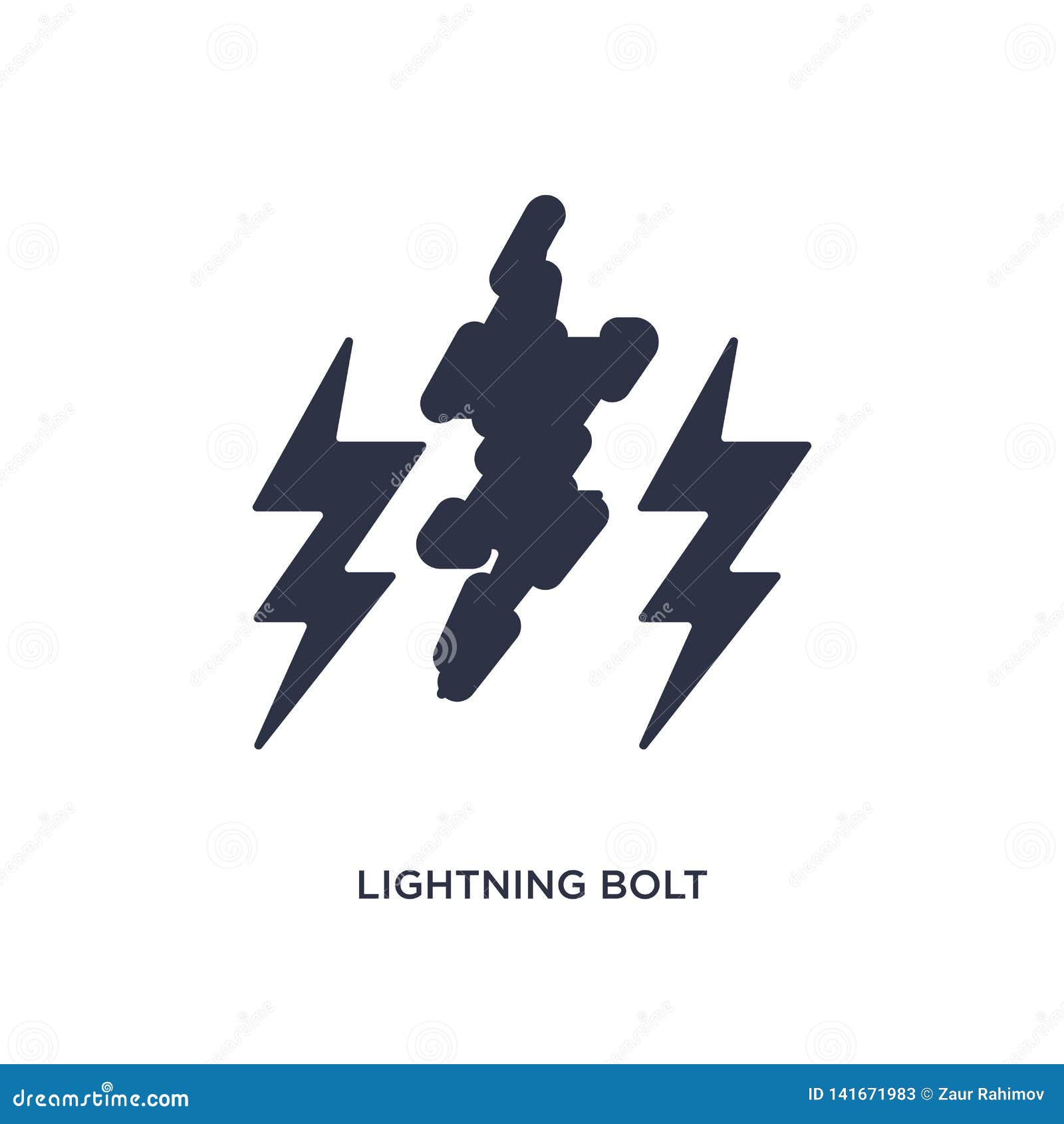 Lightning Bolt Polygonal Icon on White Background. Simple Element ...