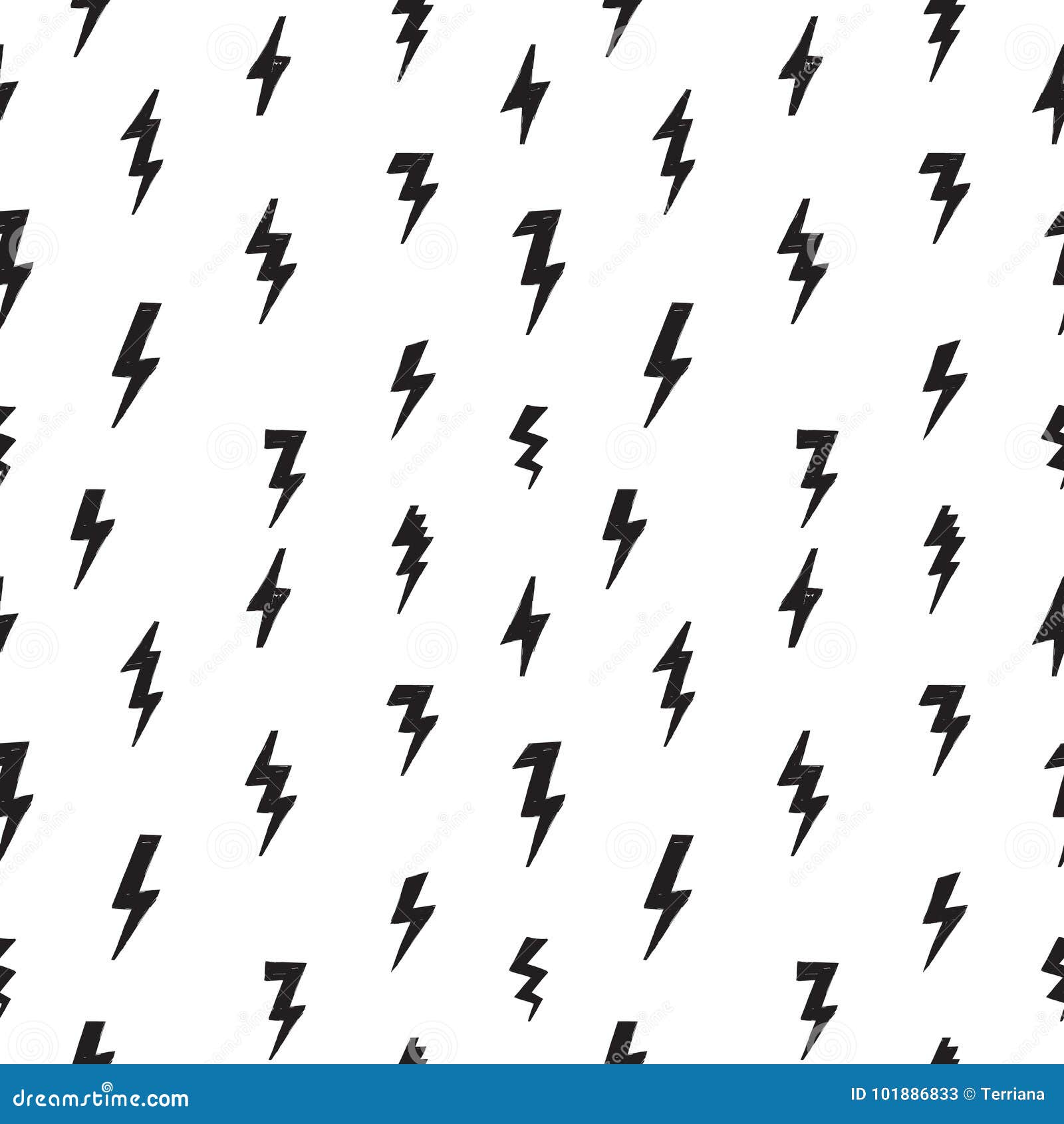 Lightning Bolt Seamless Pattern. Grunge Strike Ornamental Backgr Stock ...