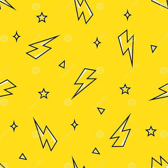 Lightning Bolt Seamless Pattern. Thunder Endless Background Stock ...