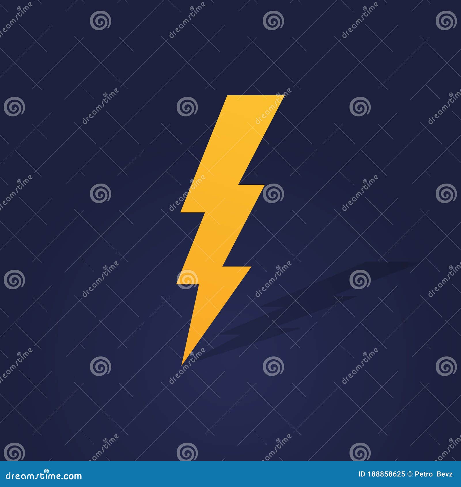 Lightning Bolt with Shadow. Thunderbolt, Lightning Strike Stock Vector ...