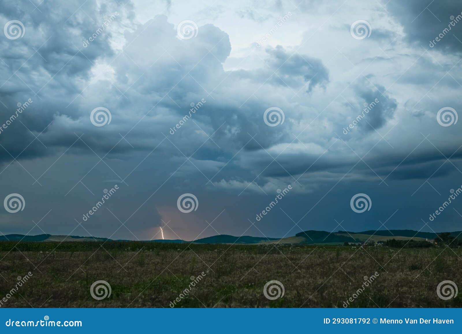 Lightning from a Thunderstorm in the Distance Stock Photo - Image of ...