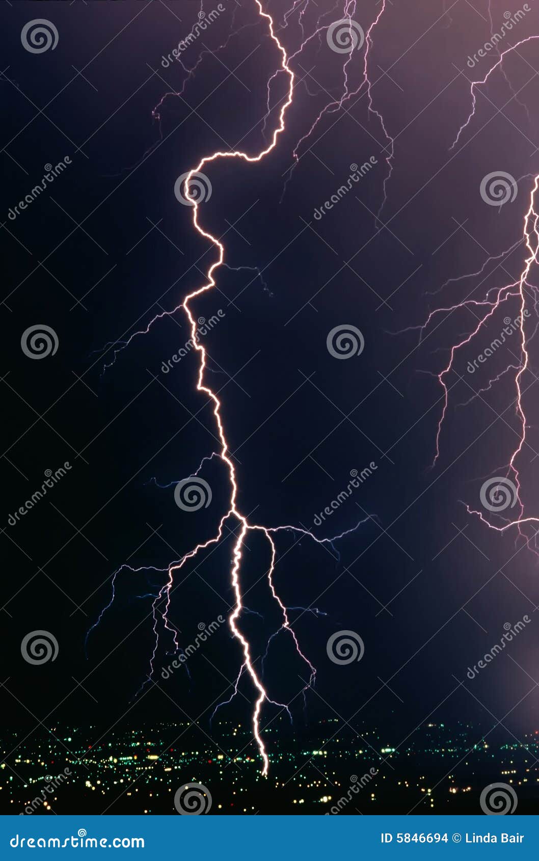 Lightning Bolt Strike stock photo. Image of climate, cloudburst - 5846694