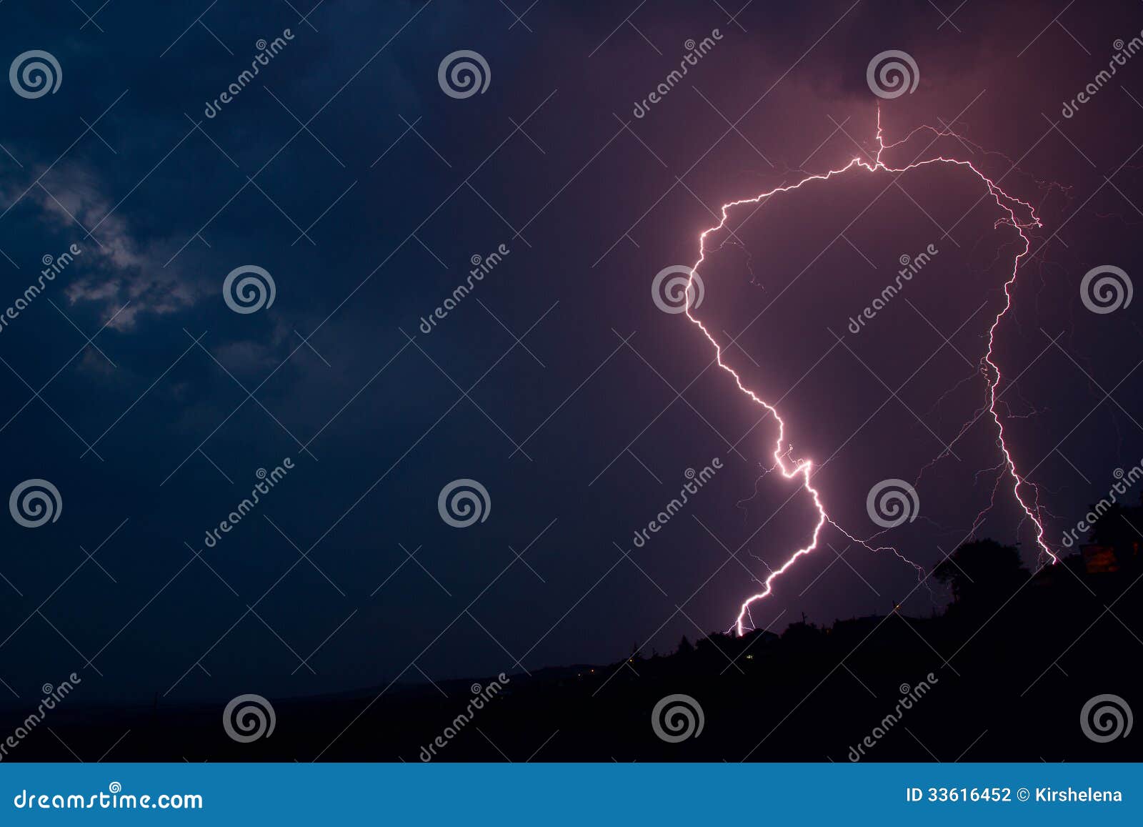 Lightning bolt striking stock photo. Image of abstract - 33616452
