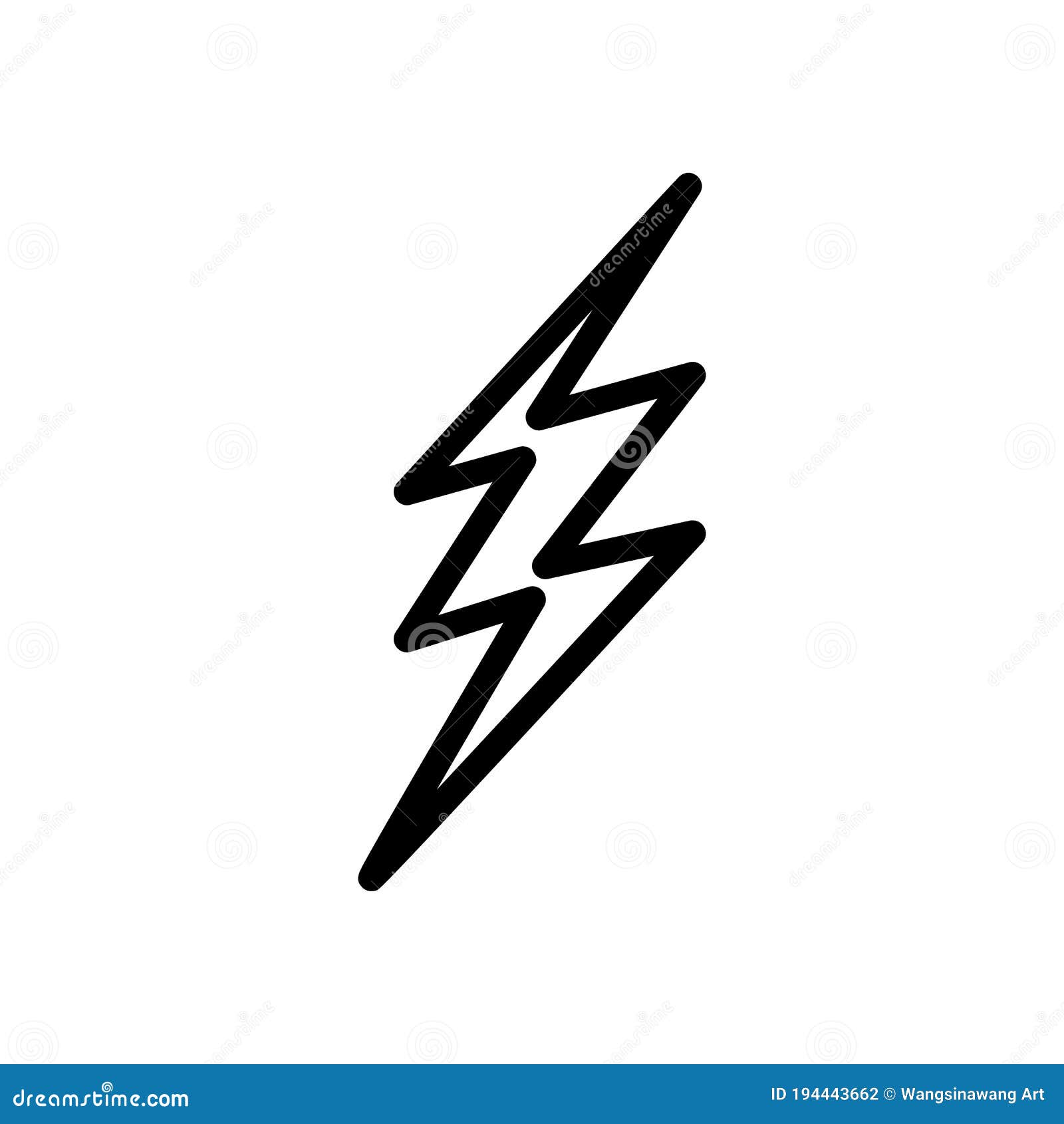 Lightning Bolt. Thunderbolt Line Style Stock Vector - Illustration of ...