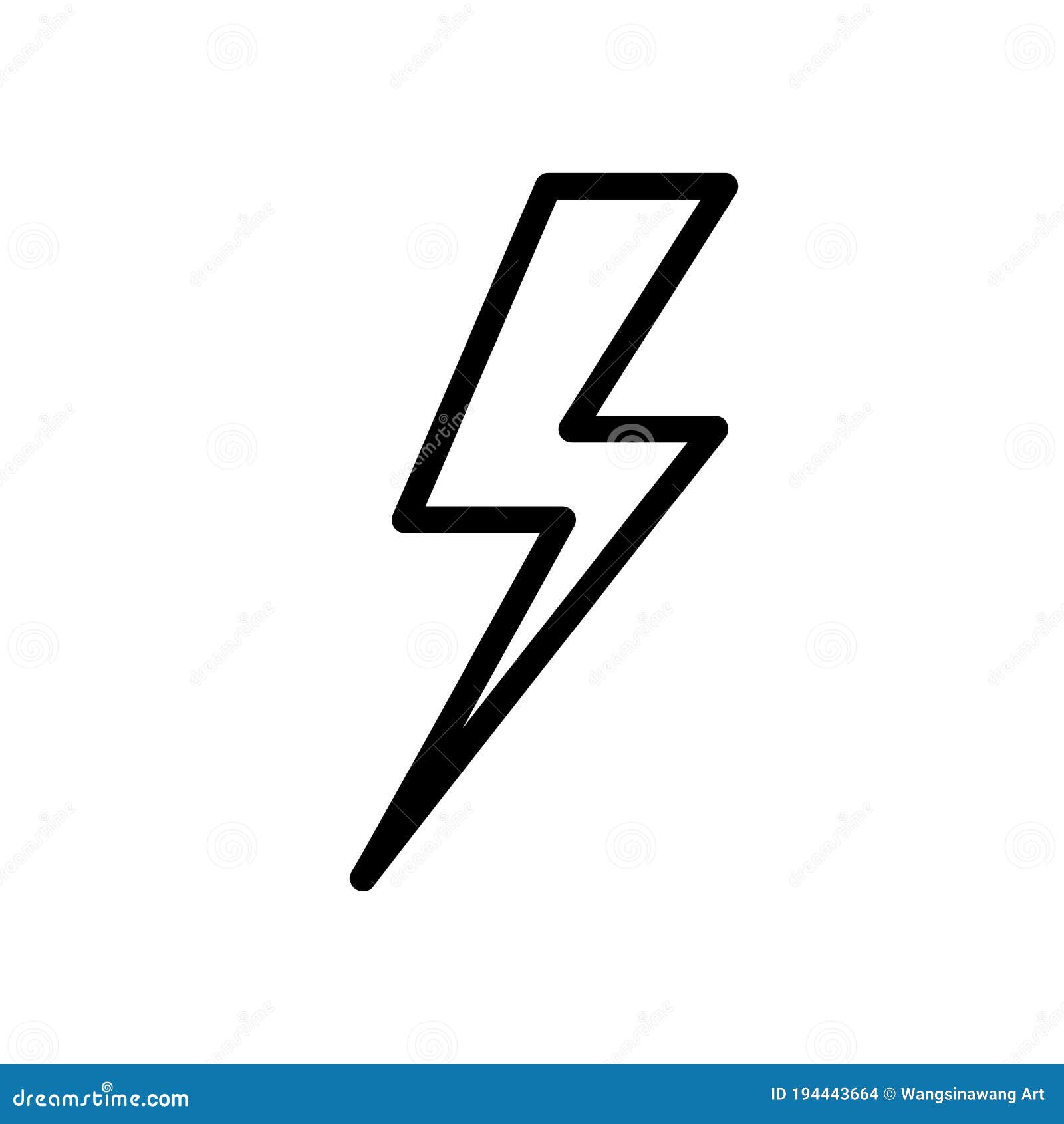 Lightning Bolt. Thunderbolt Line Style Stock Vector - Illustration of ...