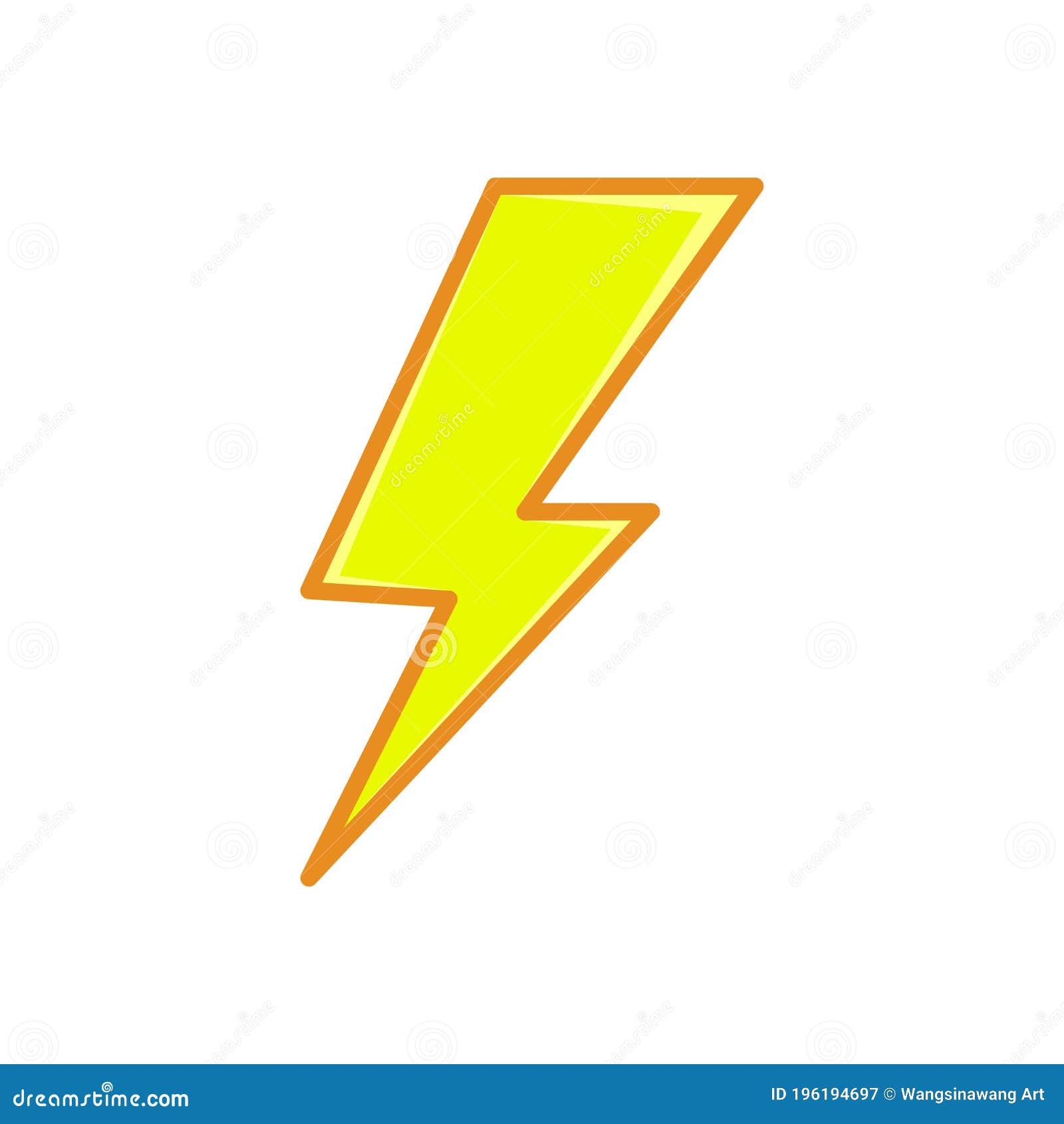Lightning Bolt. Thunderbolt Line Style Yellow Color Flat Icon Stock ...