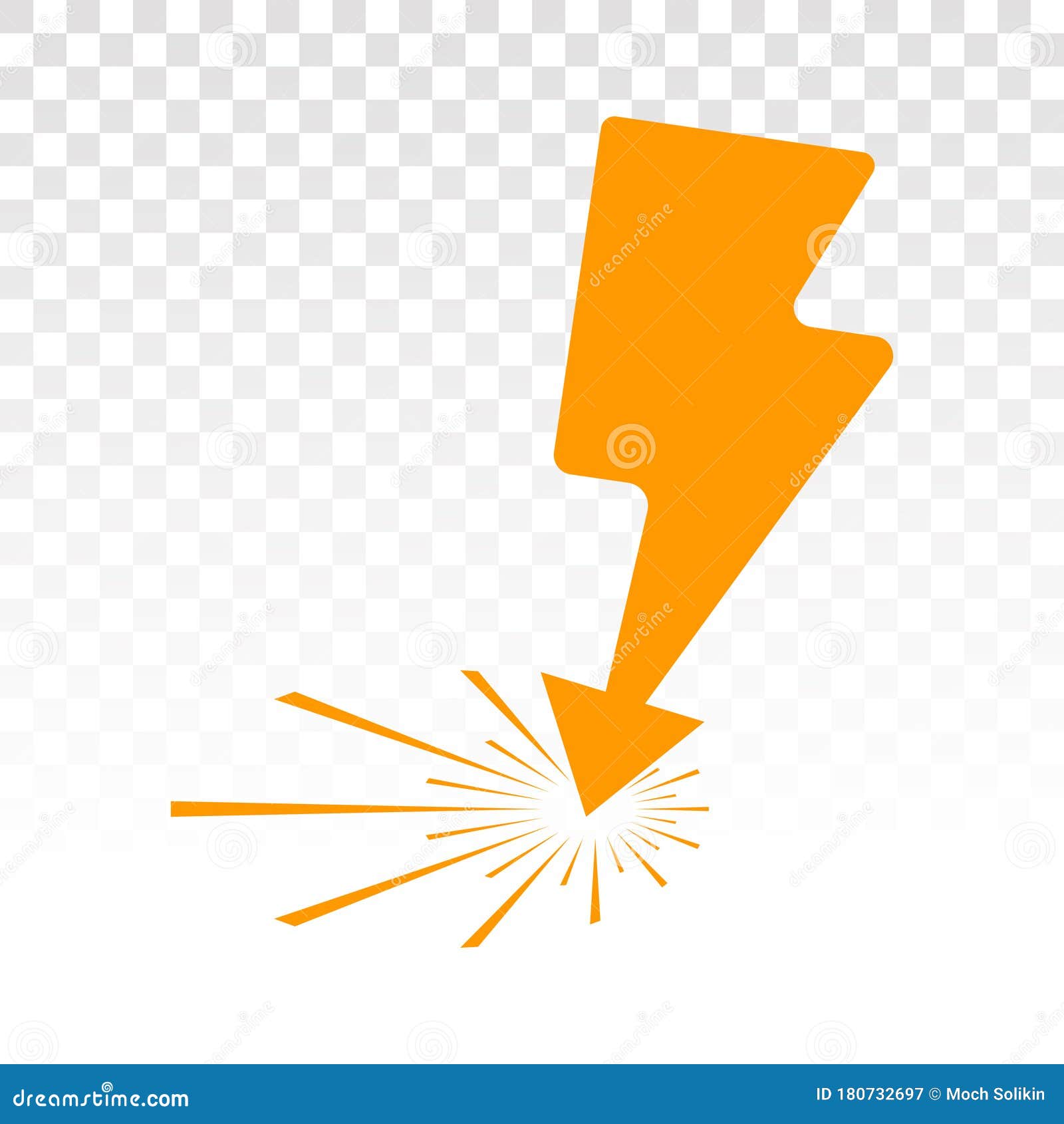 Lightning Bolt or Thunderbolt Vector Flat Icon on a Transparent ...