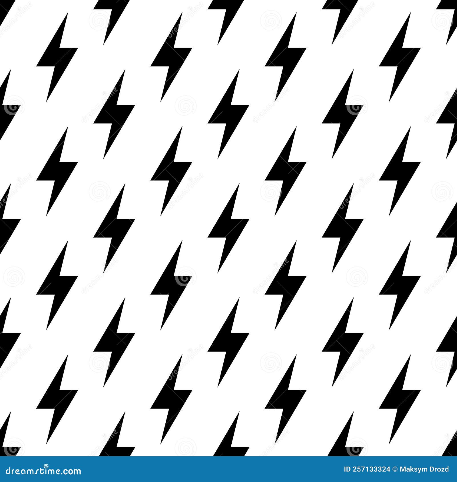 Lightning Bolts, Thunderbolts Seamless Pattern Vector Illustration ...