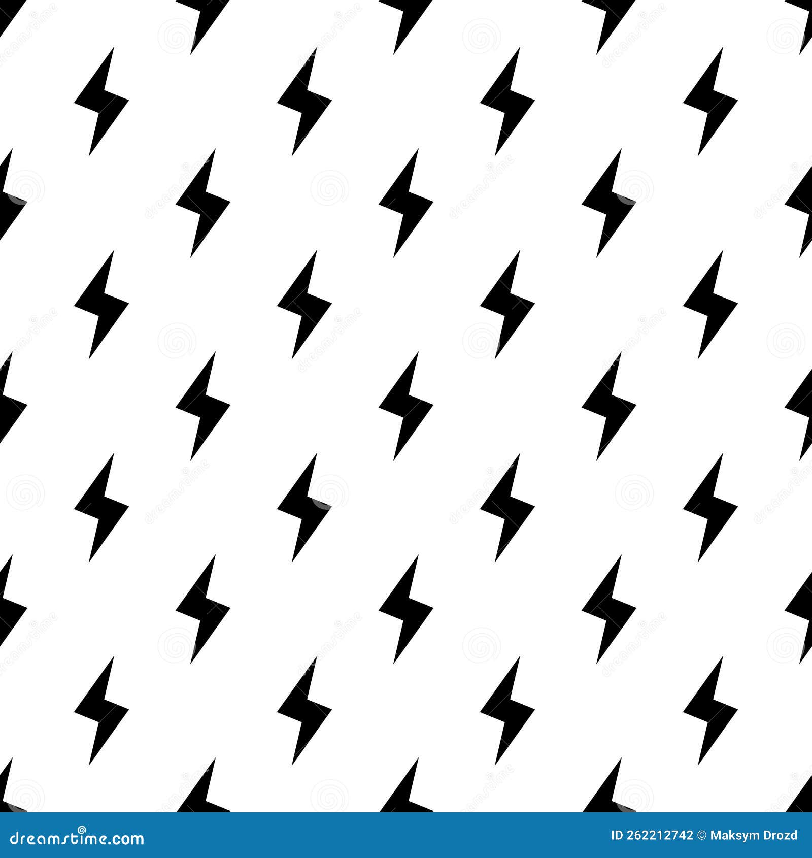 Lightning Bolts, Thunderbolts Seamless Pattern Vector Illustration ...