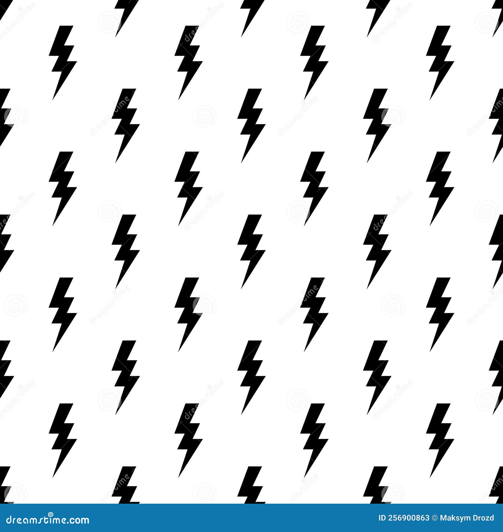 Lightning Bolts, Thunderbolts Seamless Pattern Vector Illustration ...