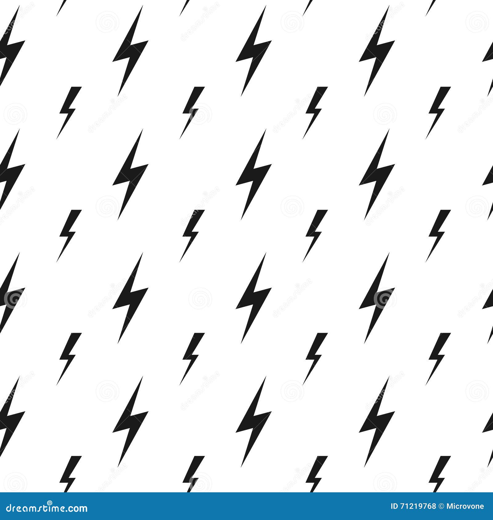Lightning Bolts, Thunderbolts Vector Seamless Pattern Stock Vector ...