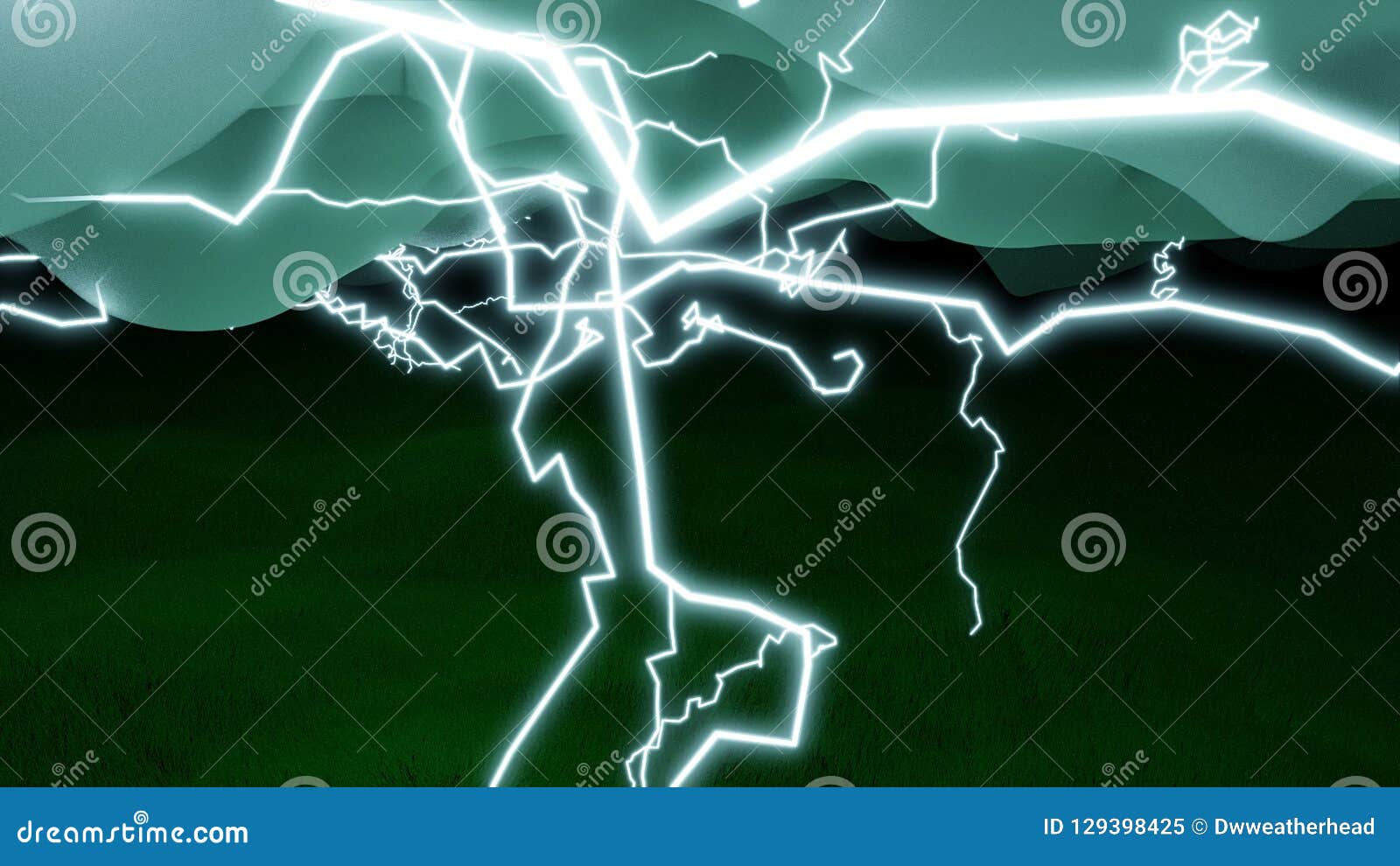 Lightning Bolts Zip Across the Sky Stock Illustration - Illustration of ...