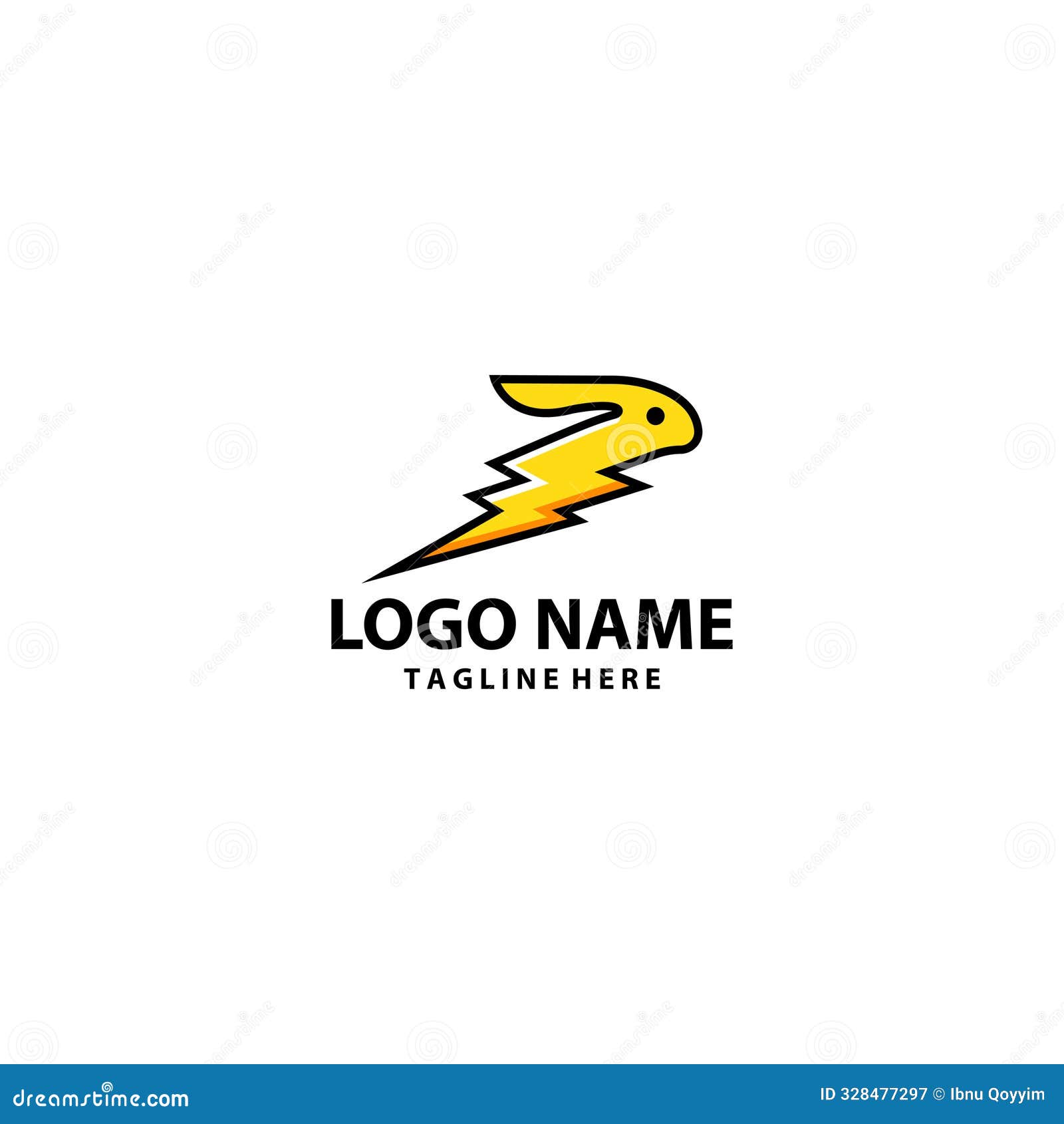 Lightning Bunny Logo Design Vector Stock Vector - Illustration of ...