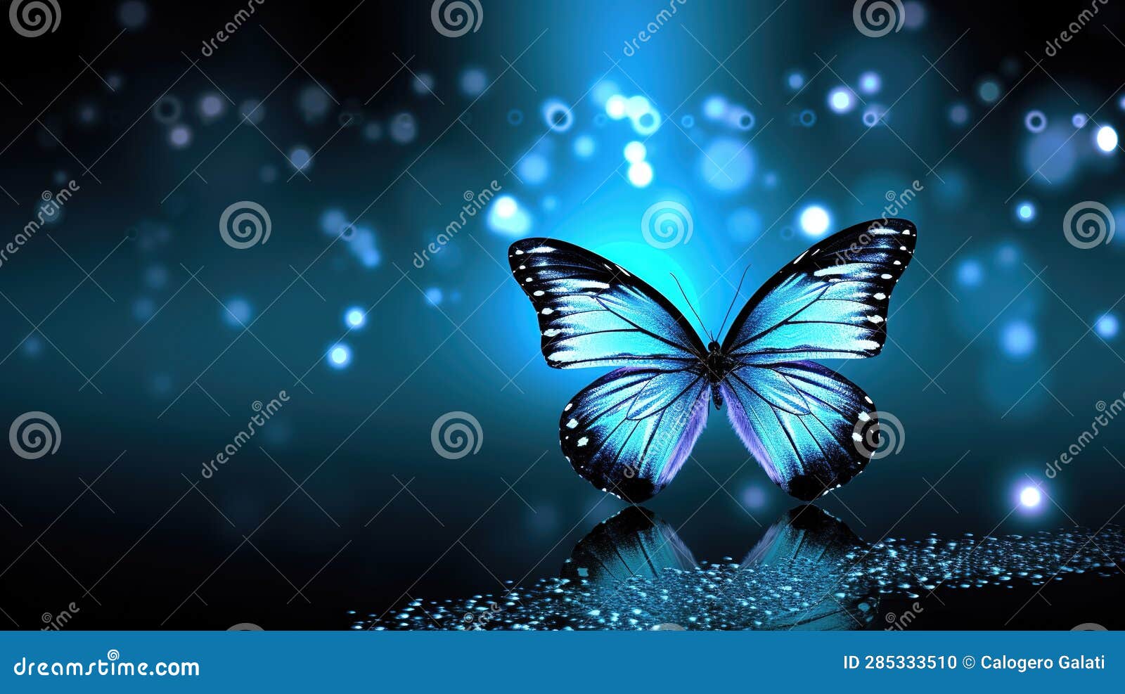 A Lightning Butterfly with Raindrops, Ai Generated Image Stock ...