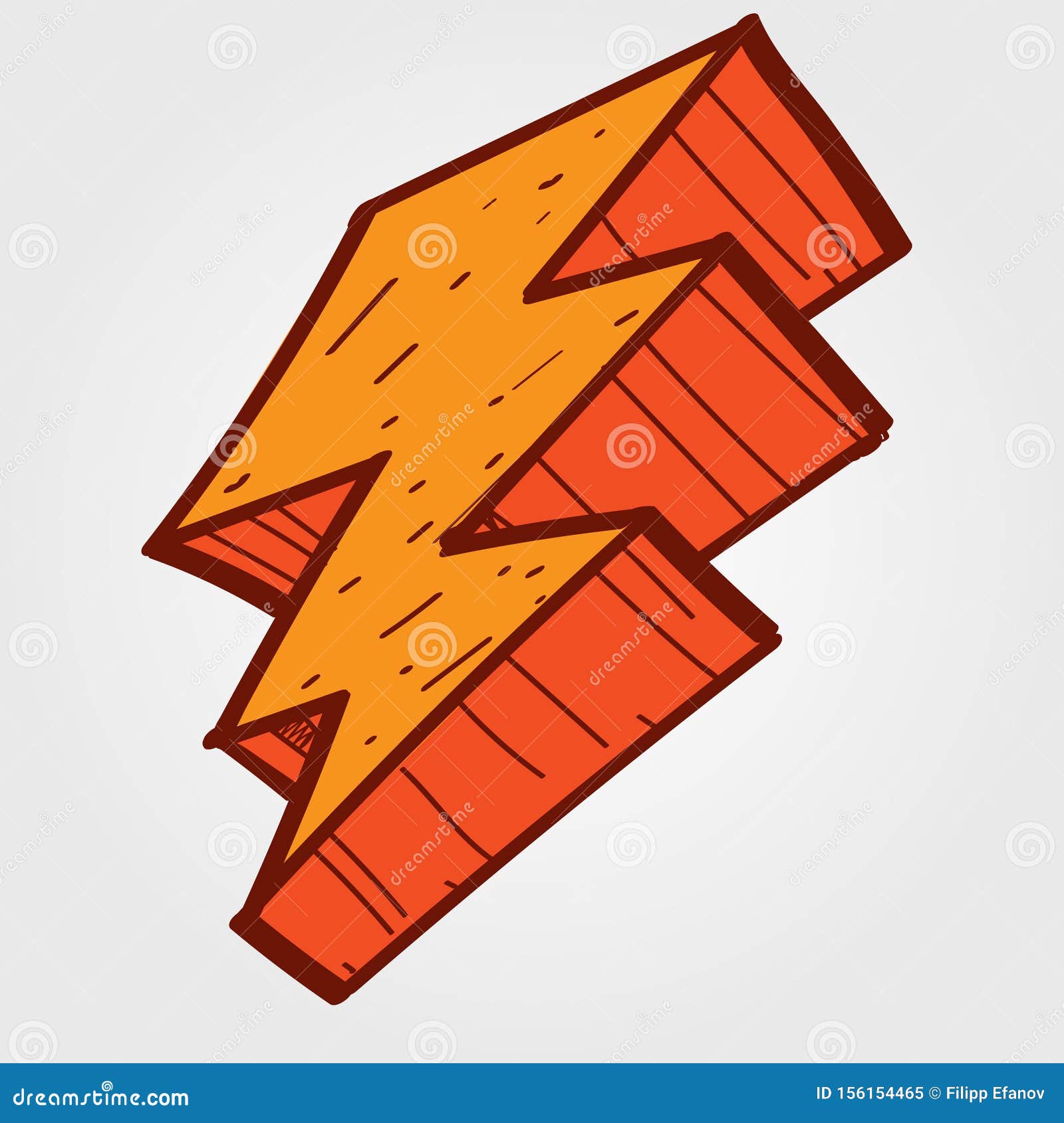 Lightning Cartoon, Flash Symbol, Powerful Lighting. Stock Vector ...