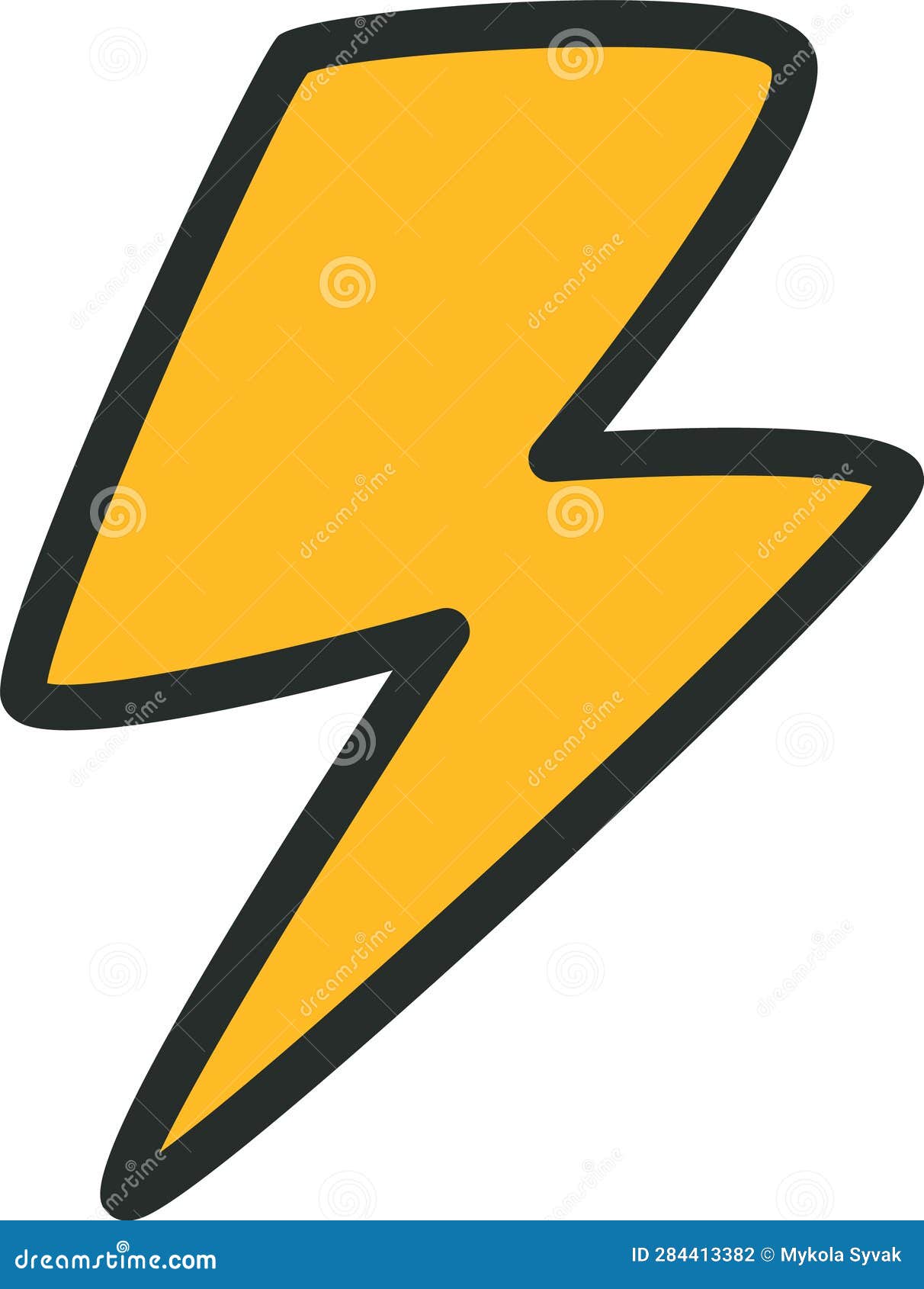 Lightning Cartoon Icon stock vector. Illustration of graphic - 284413382