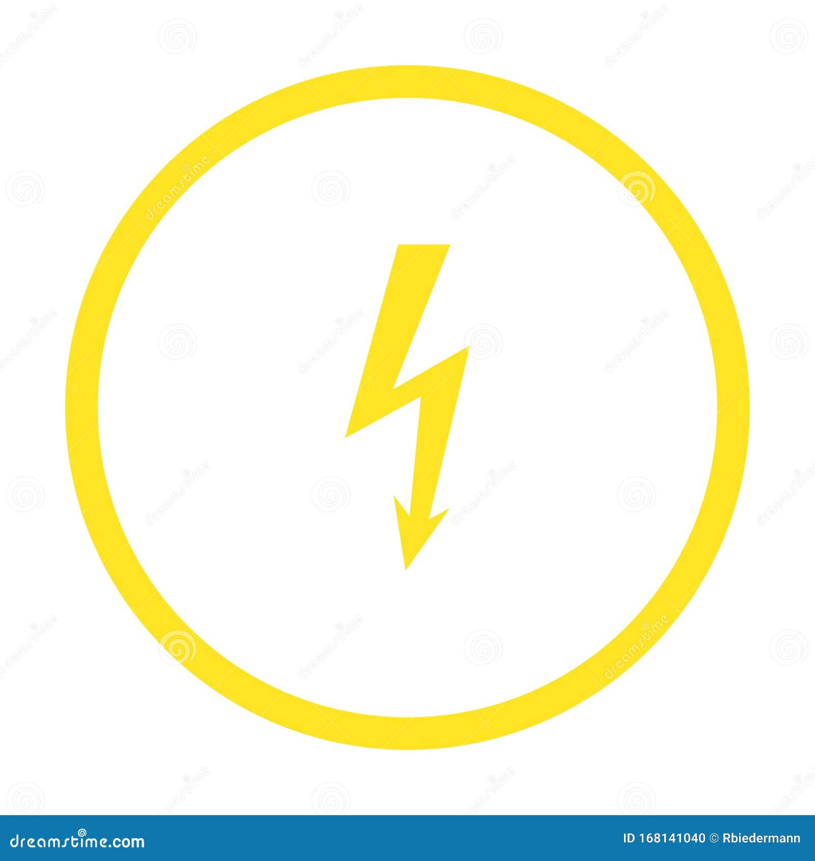 Lightning and circle stock vector. Illustration of yellow - 168141040