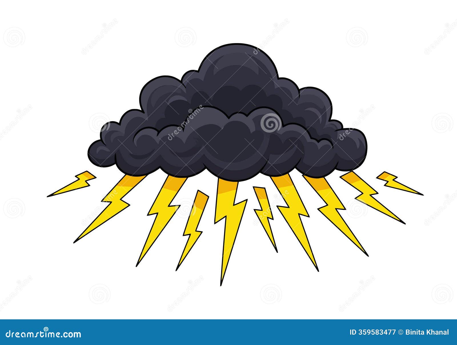 Lightning cloud clipart. stock illustration. Illustration of jagged ...