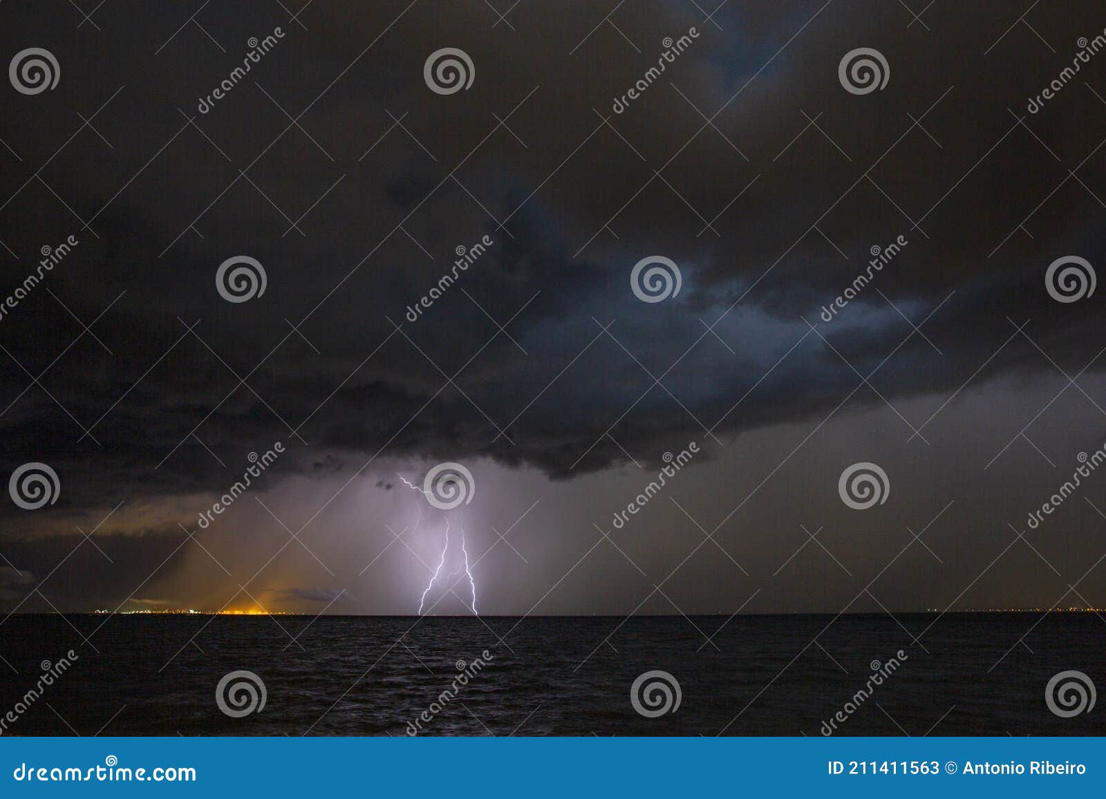 Lightning Cloud To Ground on a Rainy Night Stock Image - Image of ...