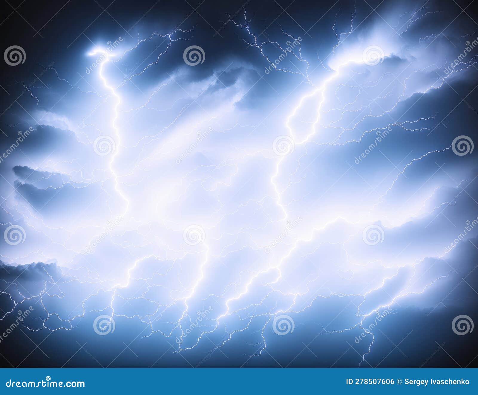 Lightning in the clouds. stock illustration. Illustration of rainbow ...
