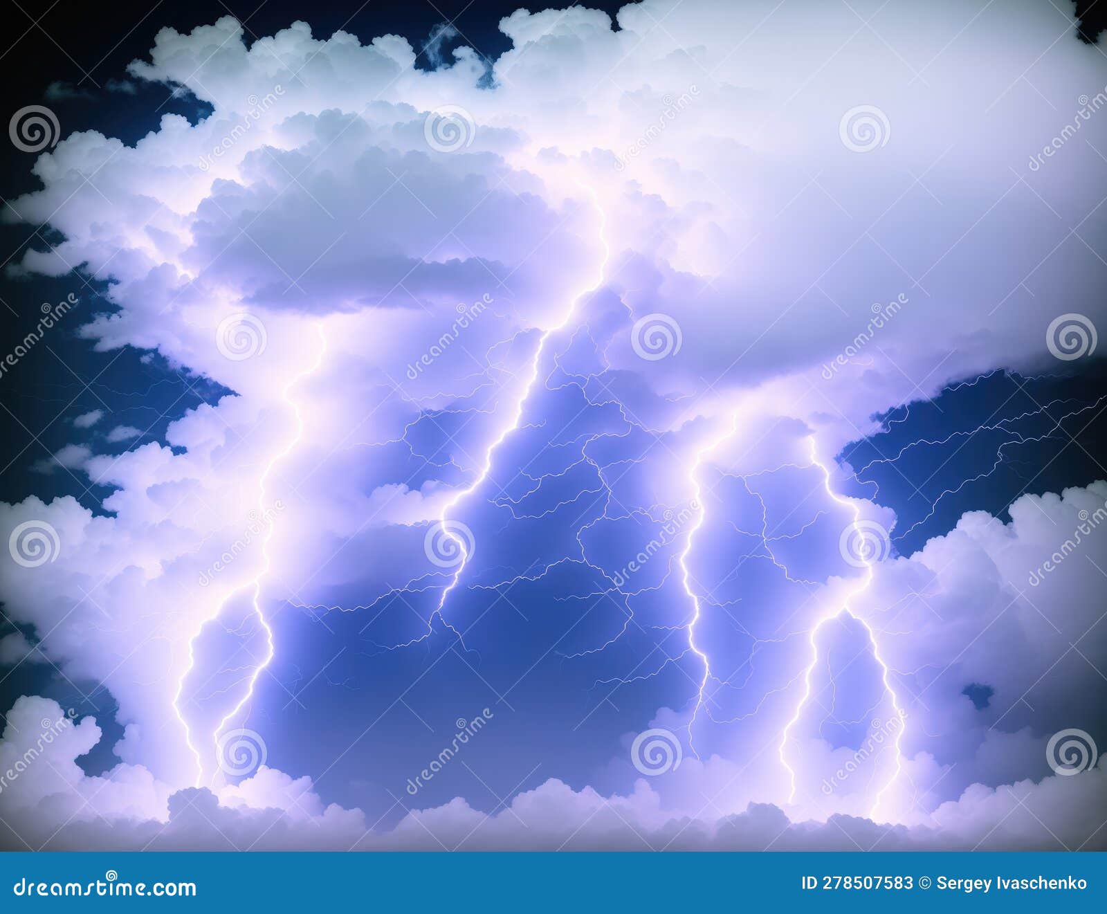 Lightning in the clouds. stock illustration. Illustration of sunlight ...