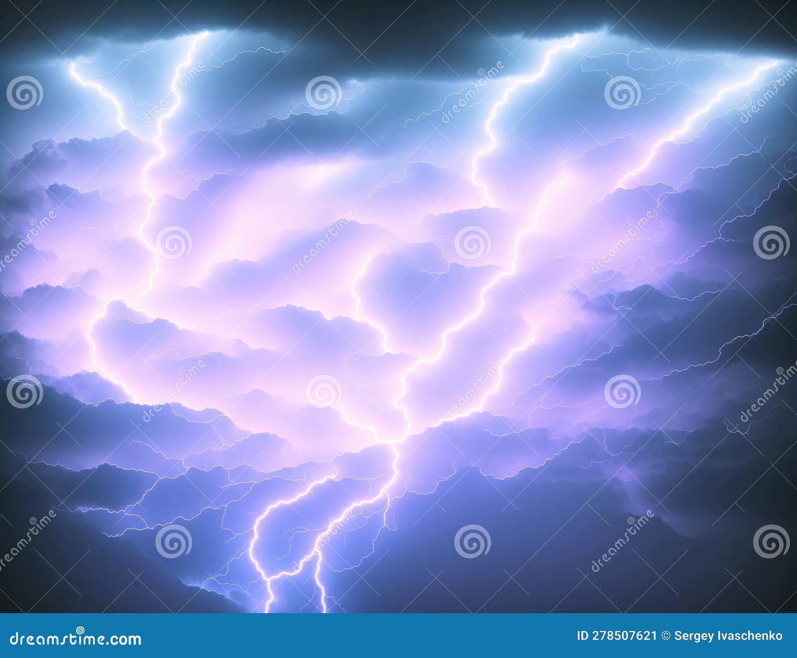 Lightning in the clouds. stock illustration. Illustration of thunder ...