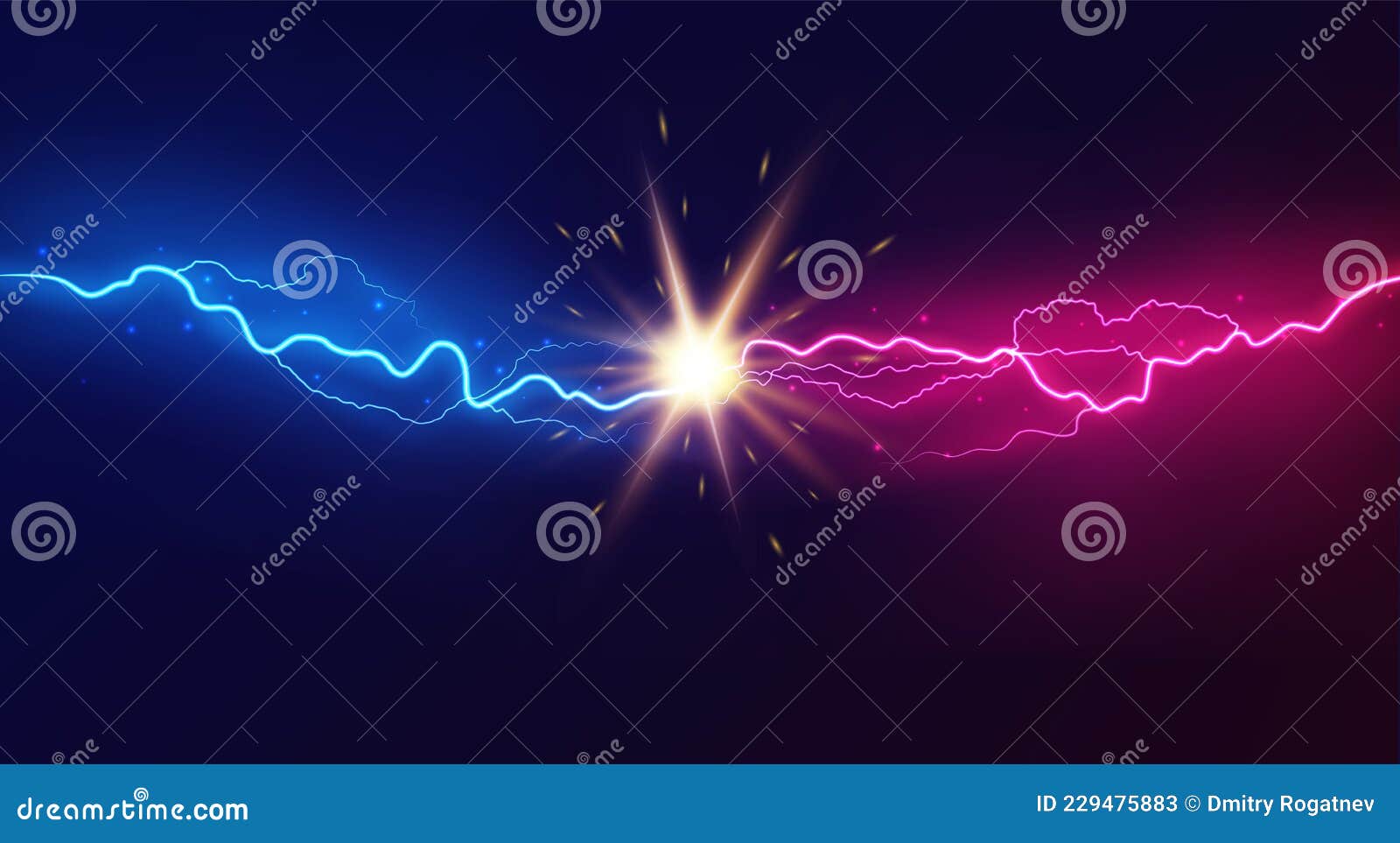 Lightning collision vector stock vector. Illustration of force - 229475883
