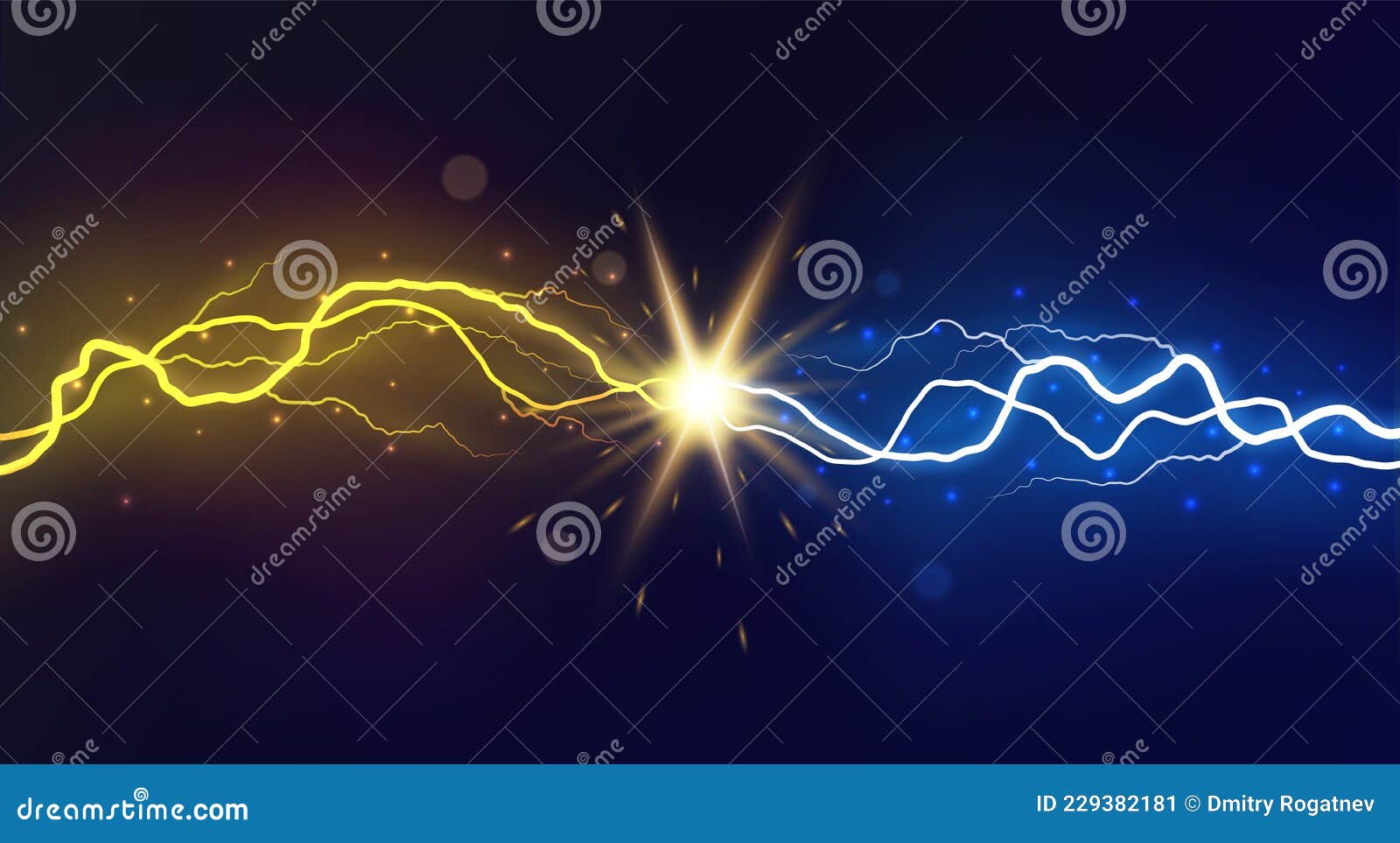 Lightning collision vector stock vector. Illustration of effect - 229382181