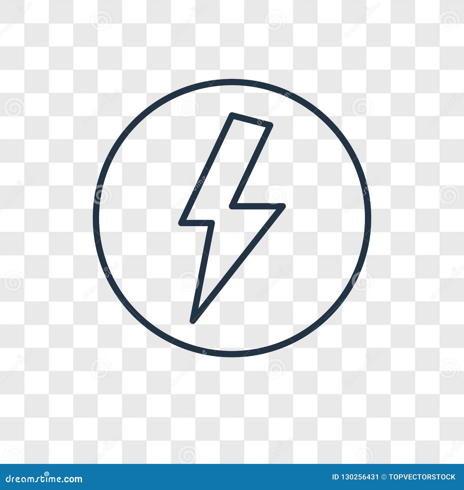 Lightning Concept Vector Linear Icon Isolated on Transparent Background ...