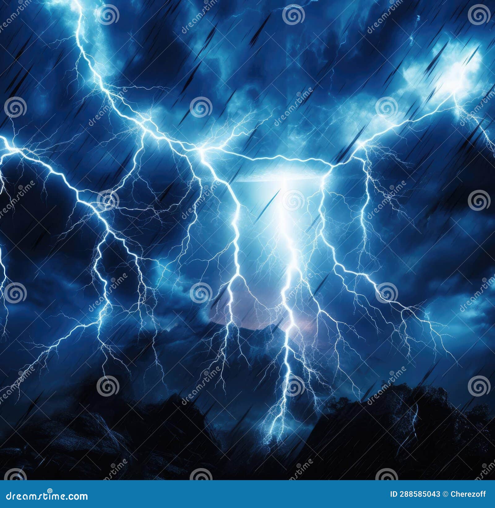 Lightning on a Dark Background Stock Image - Image of blue, abstract ...