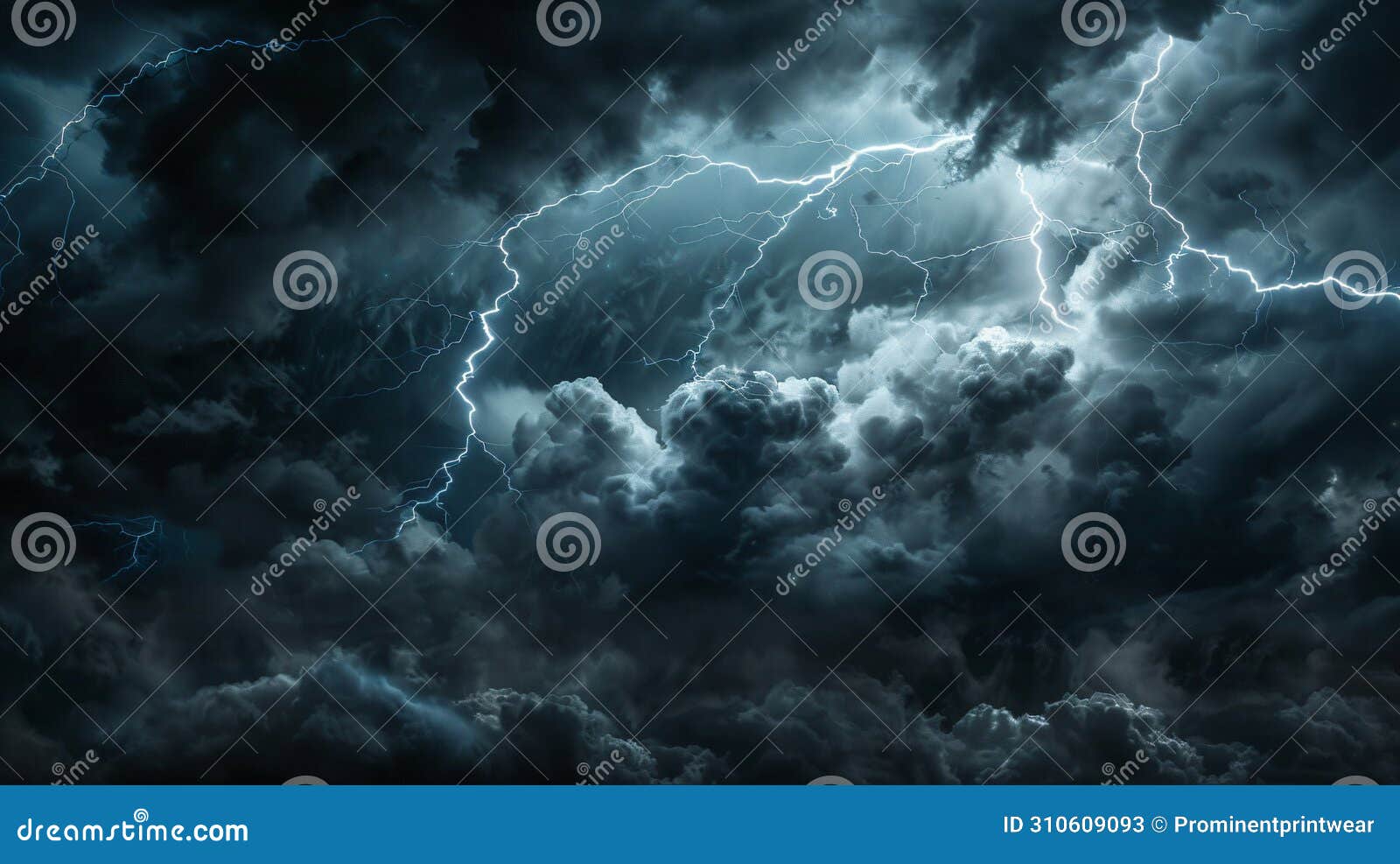 Lightning Dark Cloud Effect With Multiple Colors Of Lightning During A ...