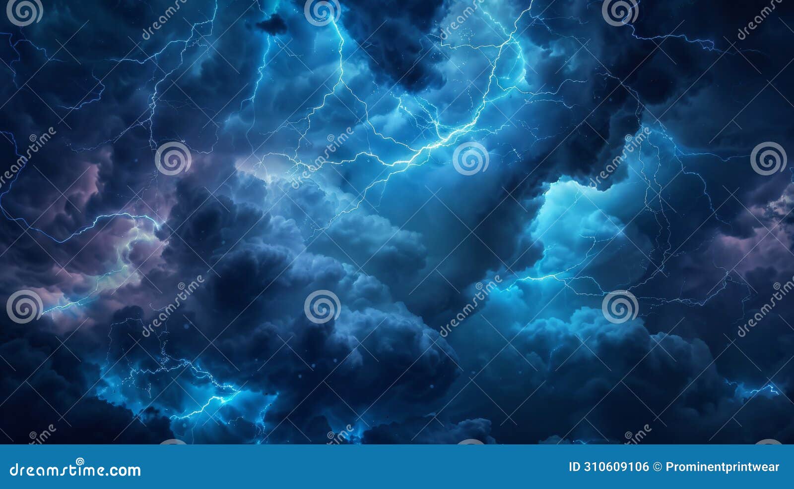 Lightning Dark Cloud Effect with Multiple Colors of Lightning during a ...