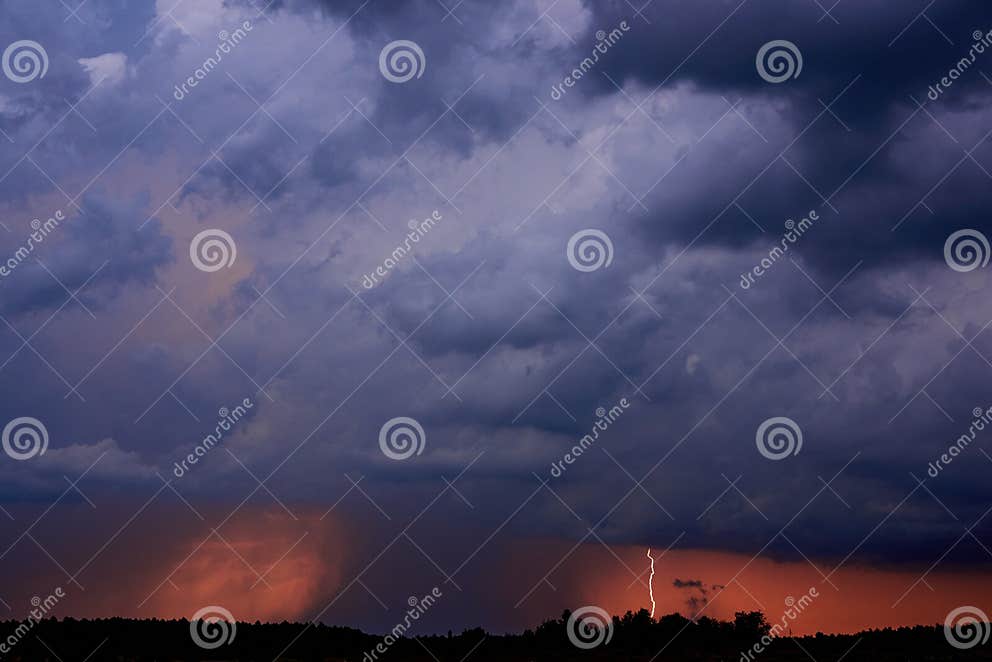 Lightning among Dark Clouds, the Beginning of a Hurricane Stock Image - Image of night, wind ...