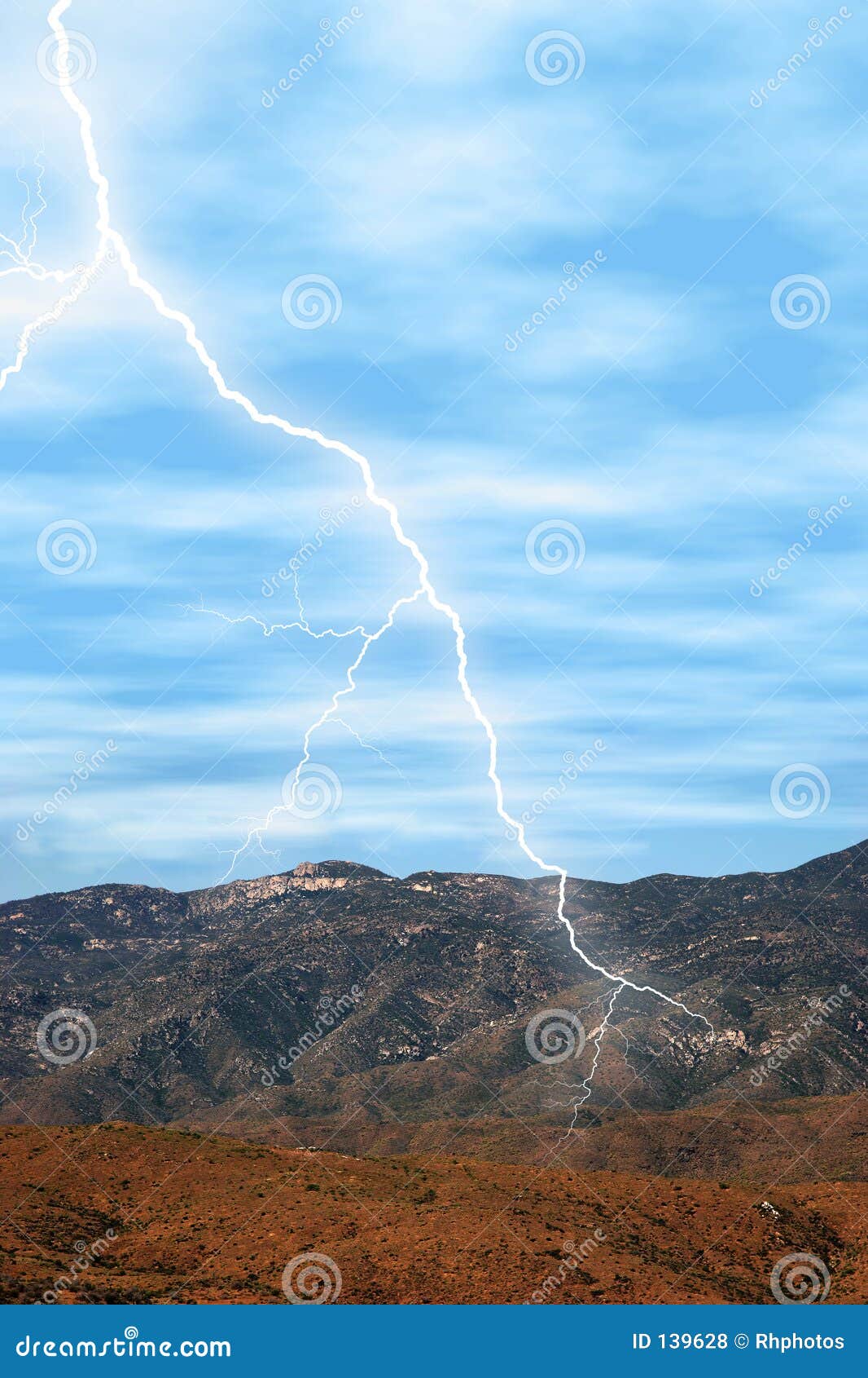 Lightning in the Desert stock photo. Image of meterologist - 139628