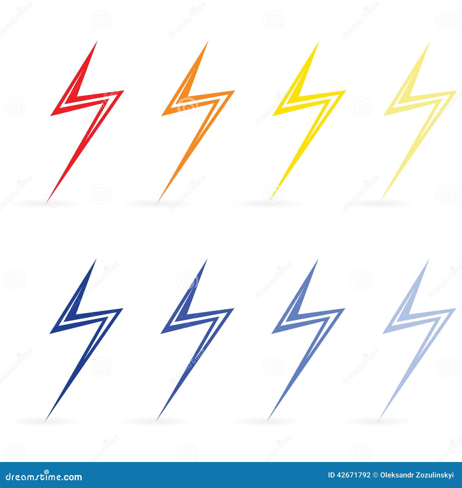 Lightning Different Colors. Raster Stock Illustration - Illustration of ...