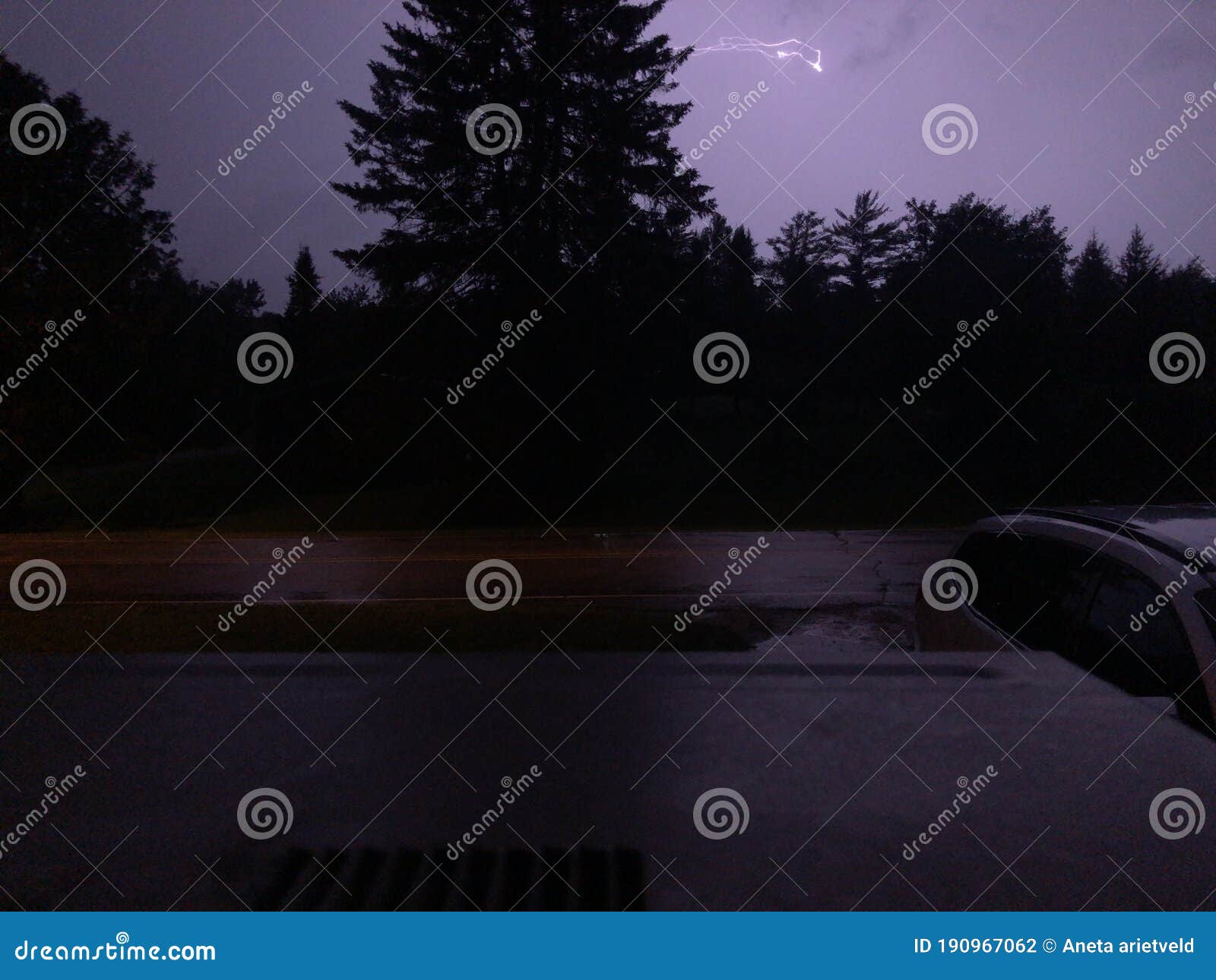 Small Lightning Path in the Sky Stock Photo - Image of distance, small ...