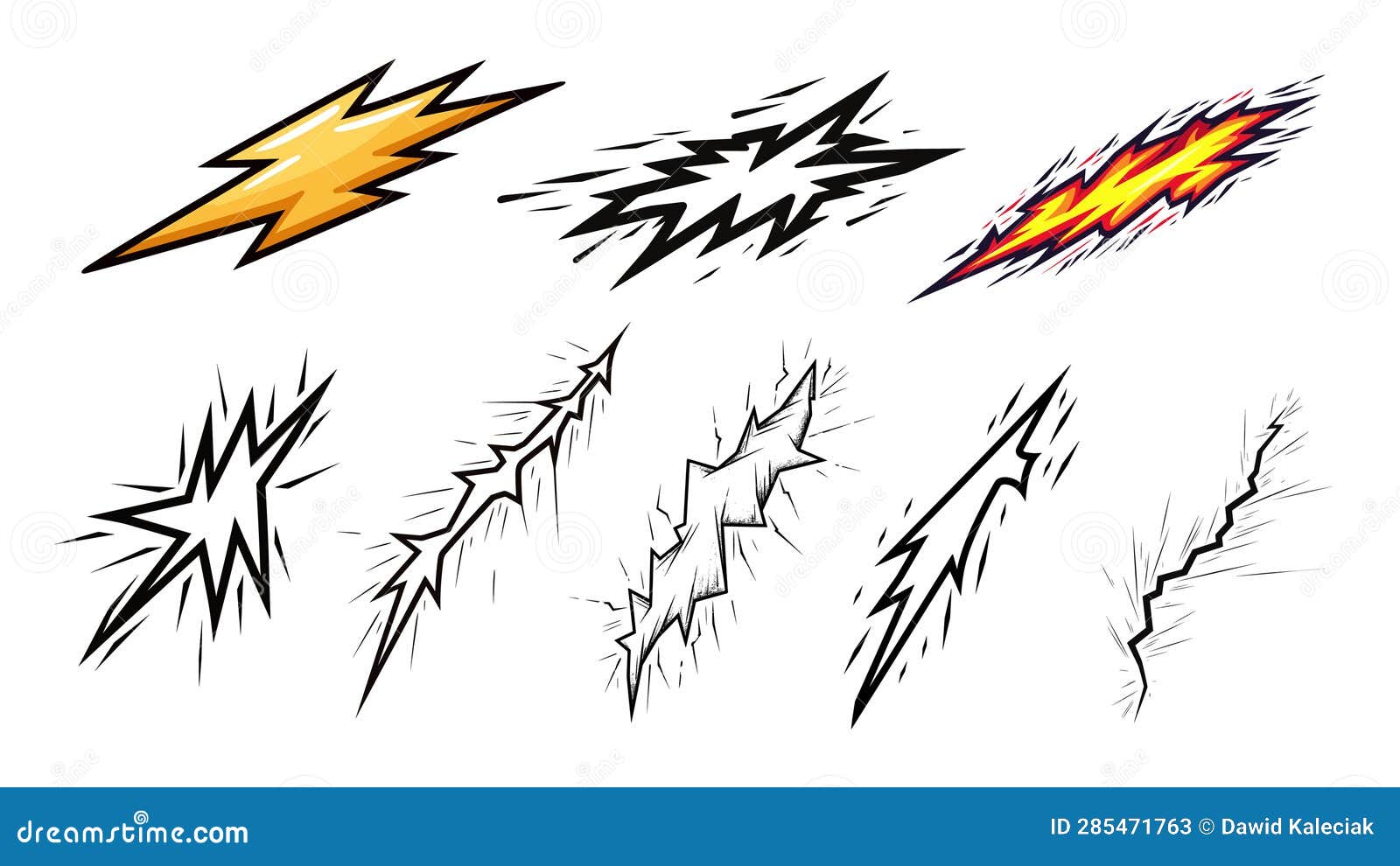 Lightning Doodle Thunderbolt. Stock Vector - Illustration of phenomenon ...