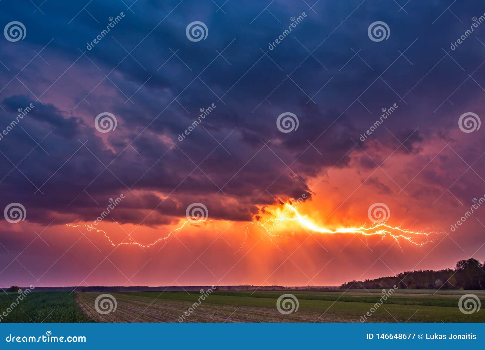 Lightning with Dramatic Clouds Image . Night Thunder-storm Stock Image ...