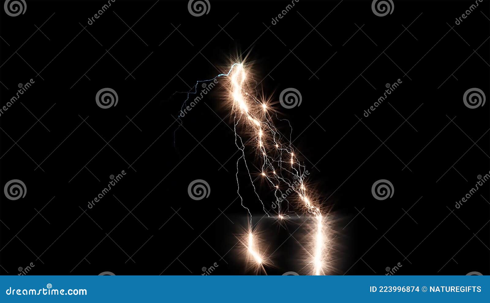 Lightning Thunderstorm Digital Rendering Stock Illustration ...