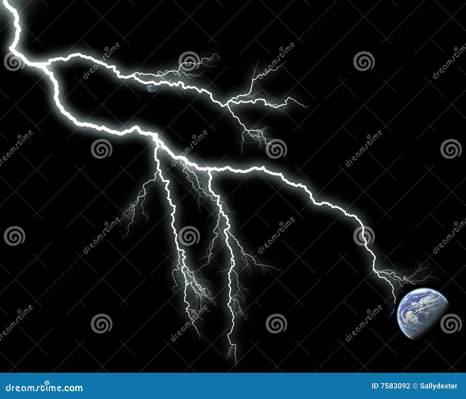 Lightning and earth stock illustration. Illustration of earth - 7583092