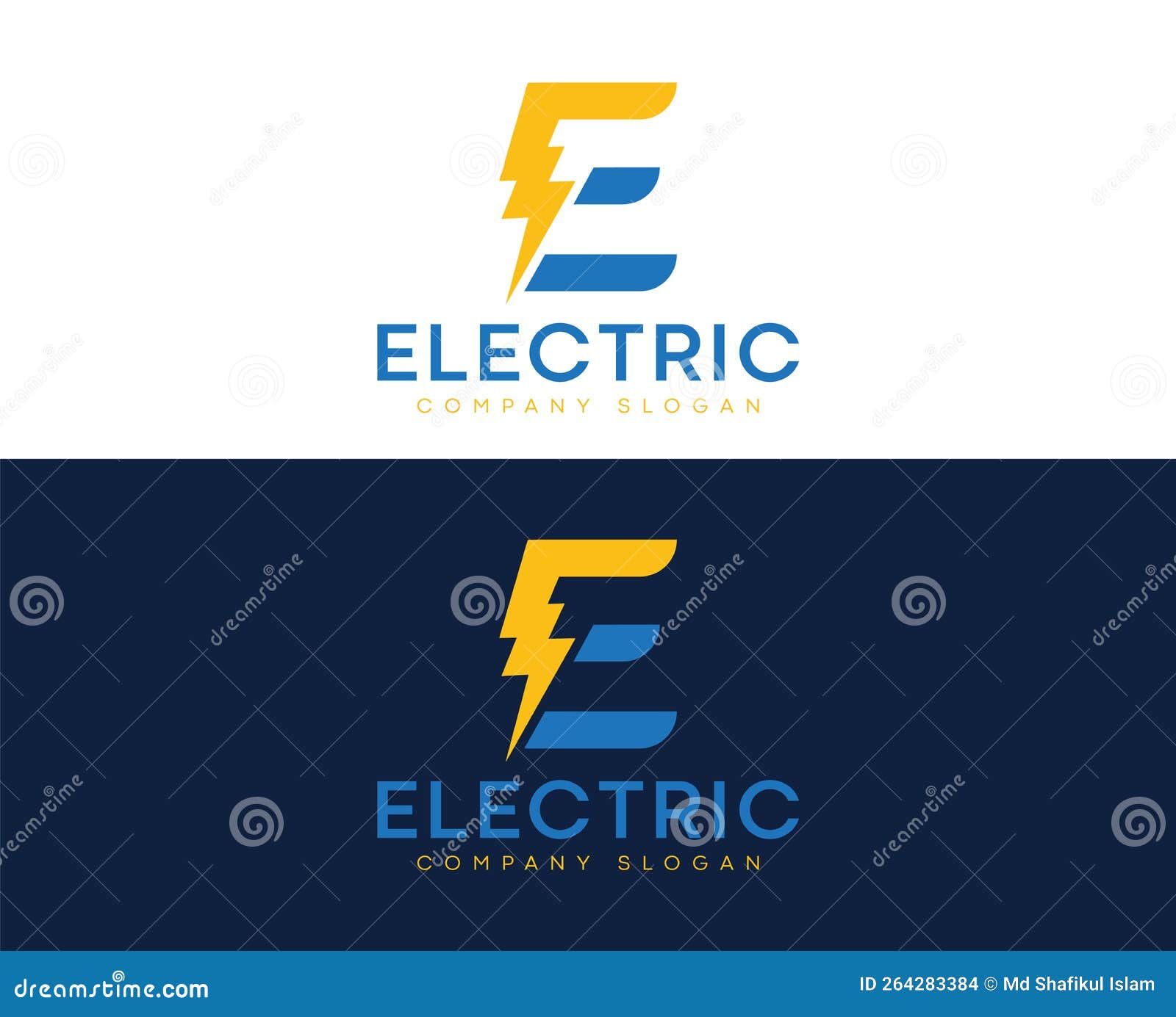 Letter E Lightning Electric Logo with Lighting Bolt Stock Illustration ...