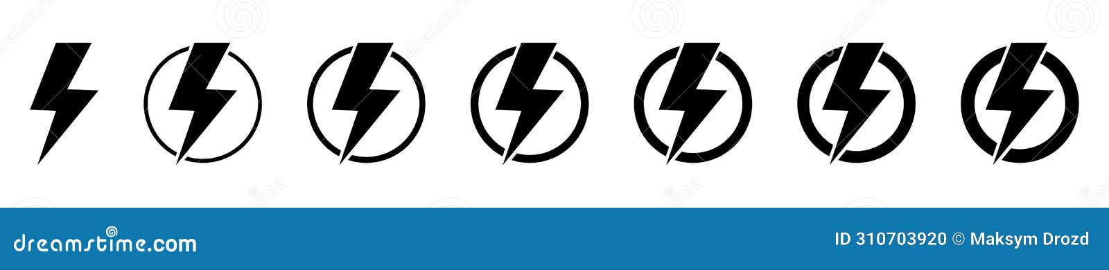Lightning, Electric Power Vector Icon. Energy and Thunder Electricity ... Lightning, Electric Power Vector Icon. Energy and Thunder Electricity ...