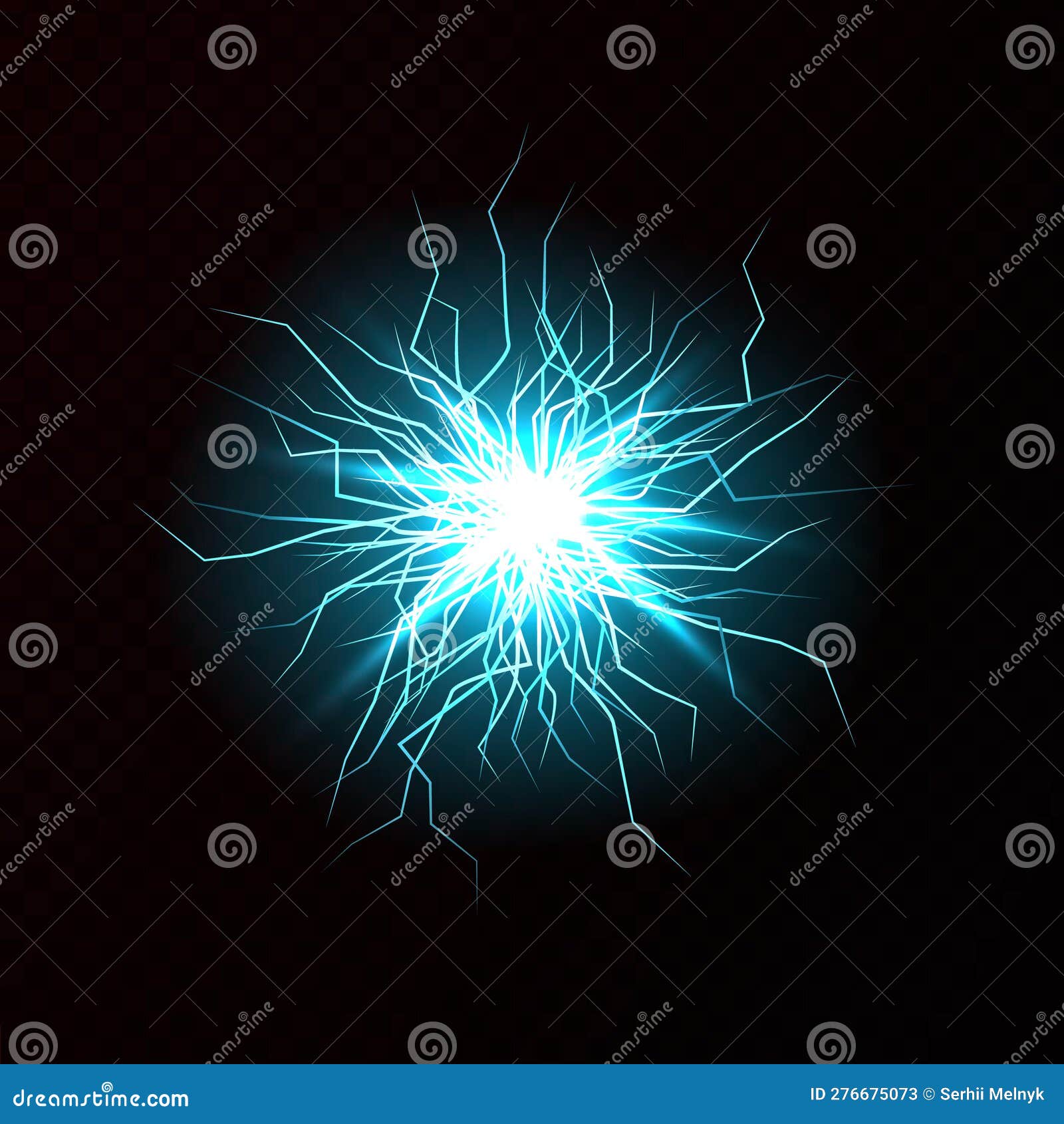 Set Of Lightnings. Thunderbolt Effect. Bright Power Electrical Strike ...