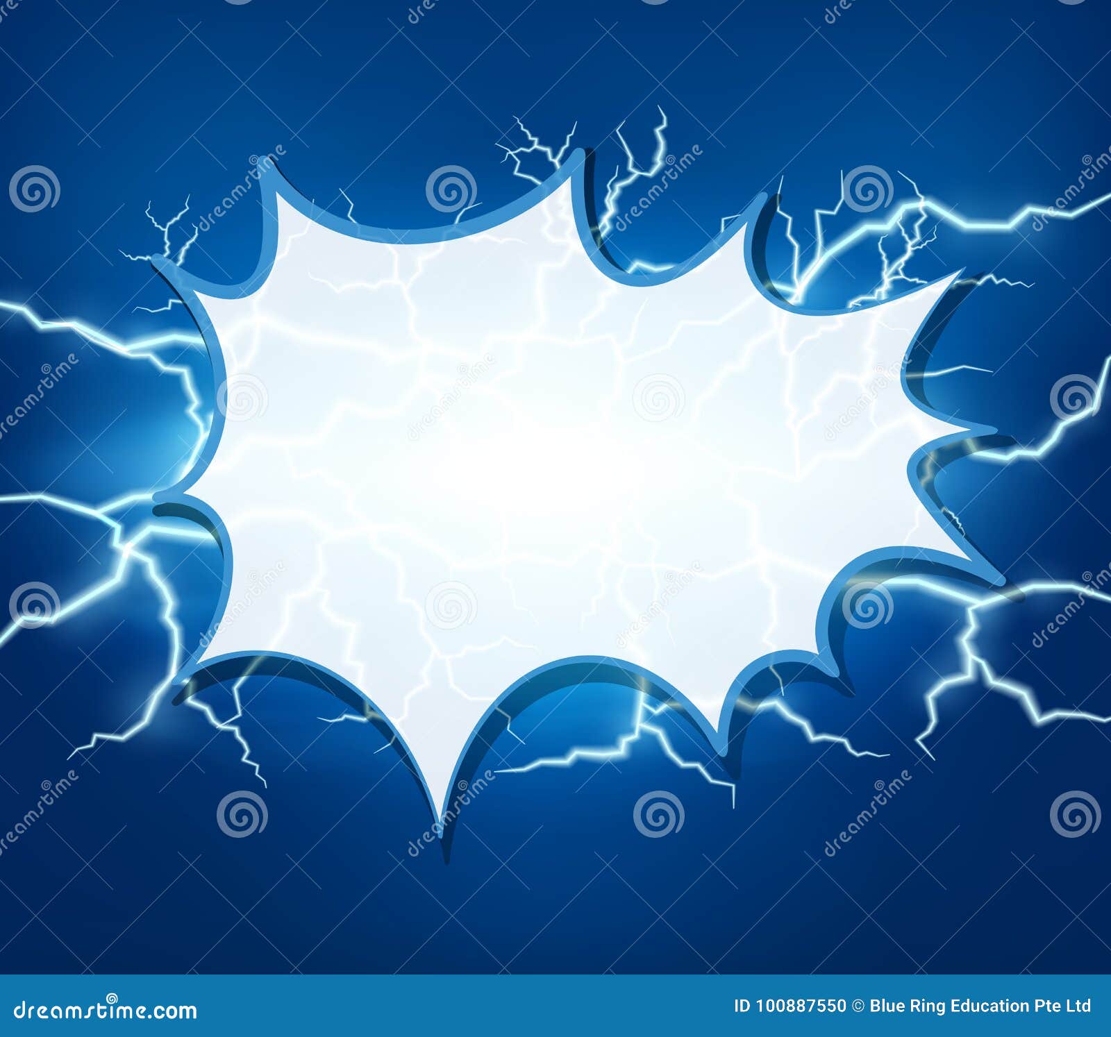 Lightning Electrical Explosion with Sign Stock Vector - Illustration of ...