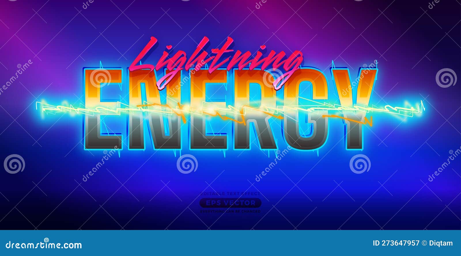 Energy Text Font Dynamic Logo With Lightning - Modern Energy Logo ...