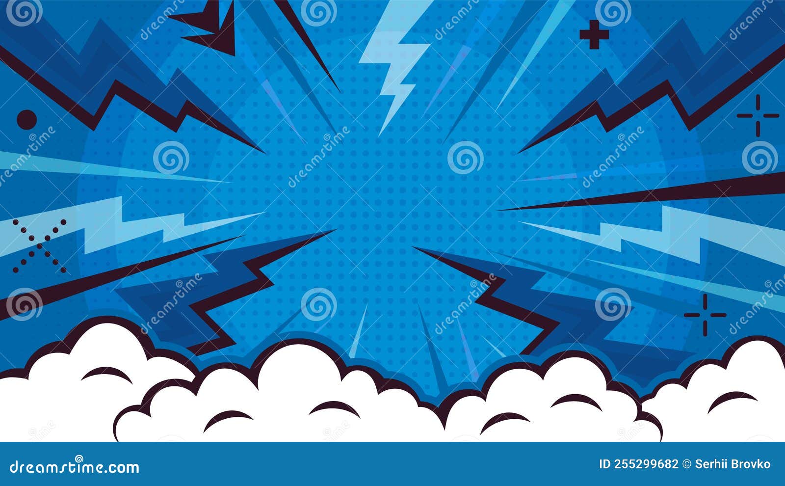 Lightning Explosion Pop Art Retro Comic Style Background. Vector ...