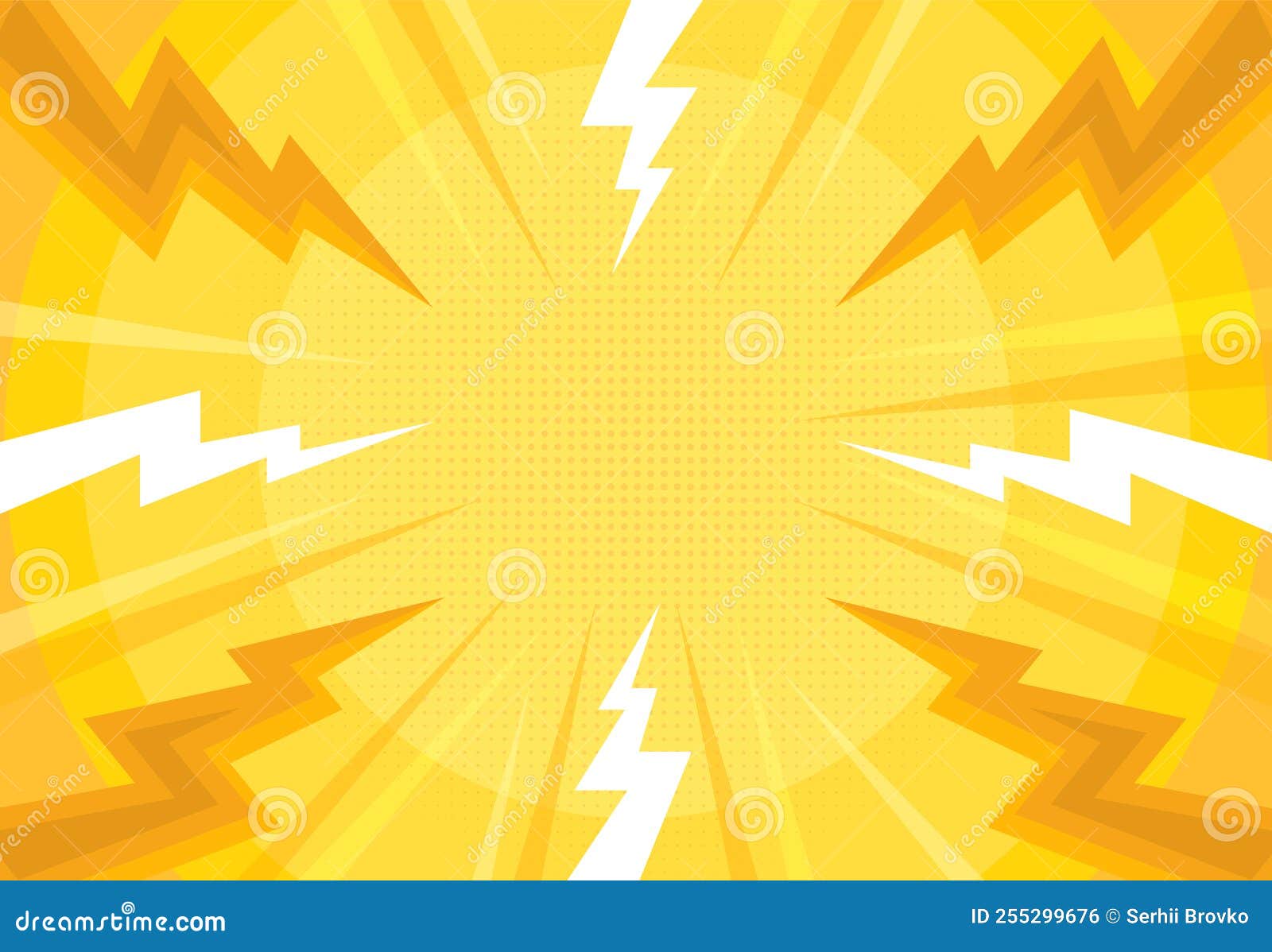 Lightning Explosion Pop Art Retro Comic Style Background. Vector ...